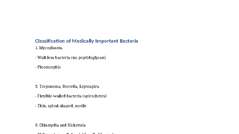 Classification of Medically Important Bacteria: Overview and Types ...