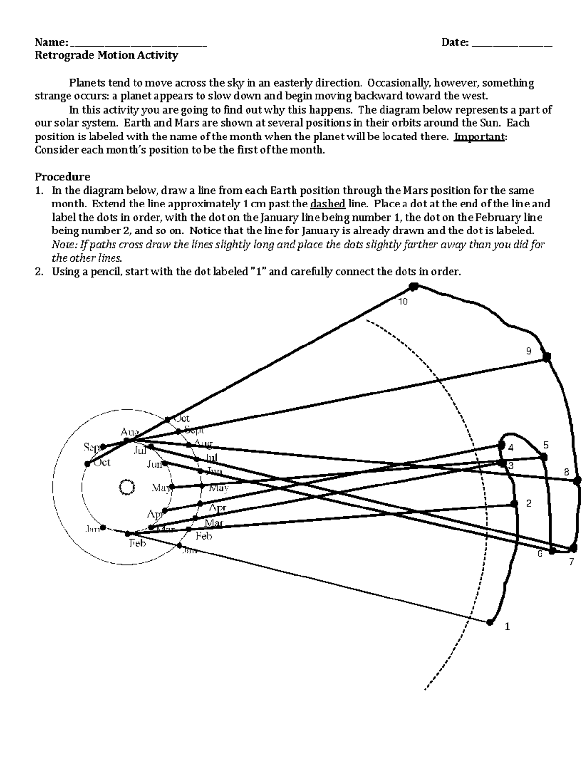 Retrograde Motion Activity - Name ...