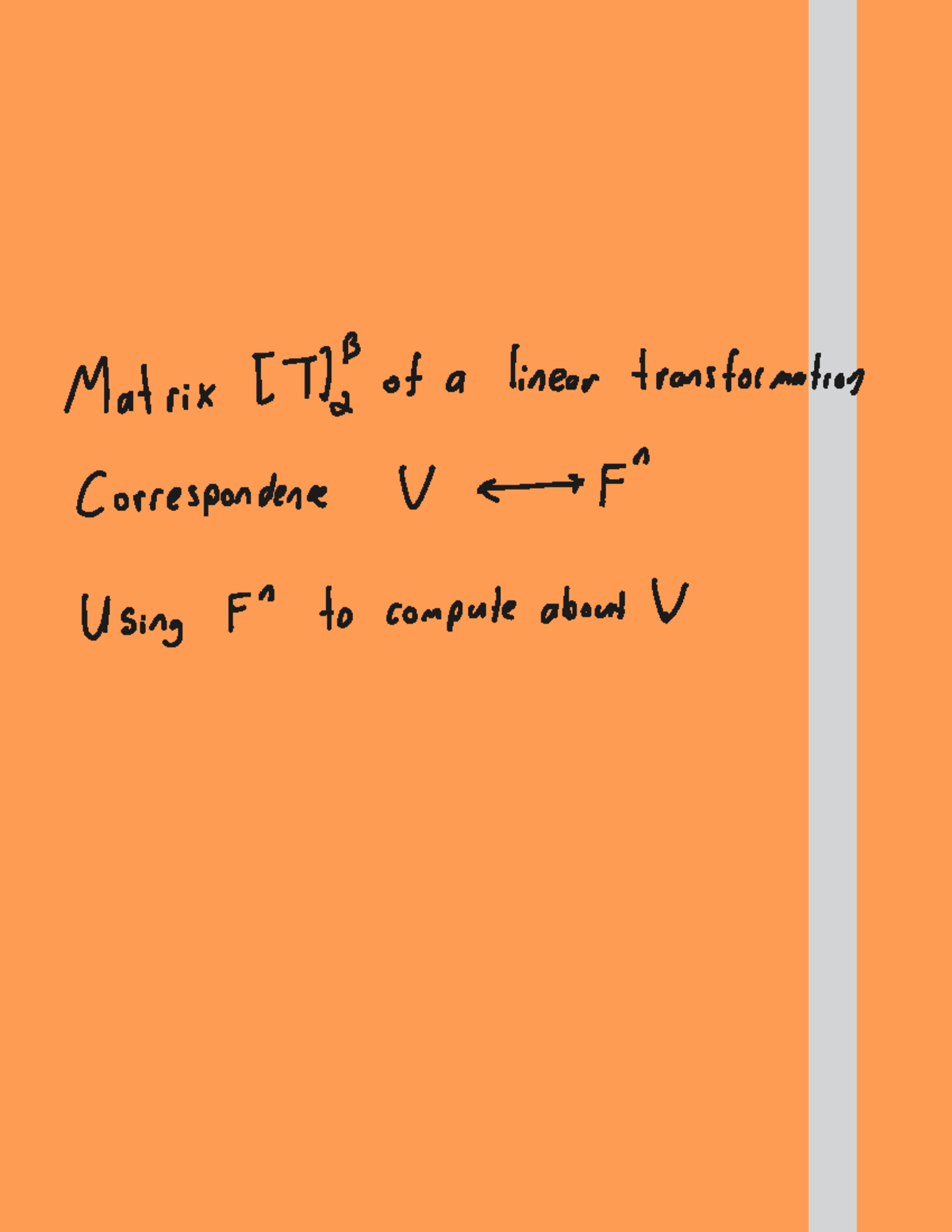 Linear Algebra Lecture Notes (236) - Matrix Correspondence ...