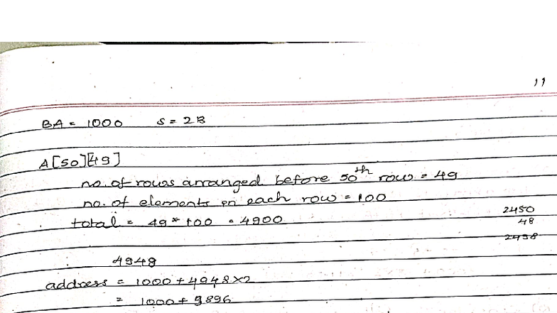 BA S 2B Array Address Calculation and Search Algorithms Notes - Studocu