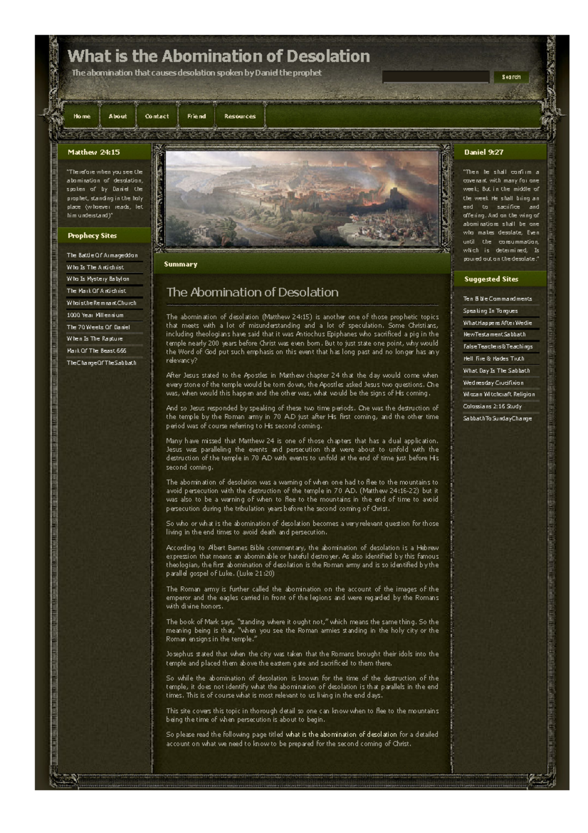 AOD Page 1 - NOTES - What is the Abomination of Desolation The ...
