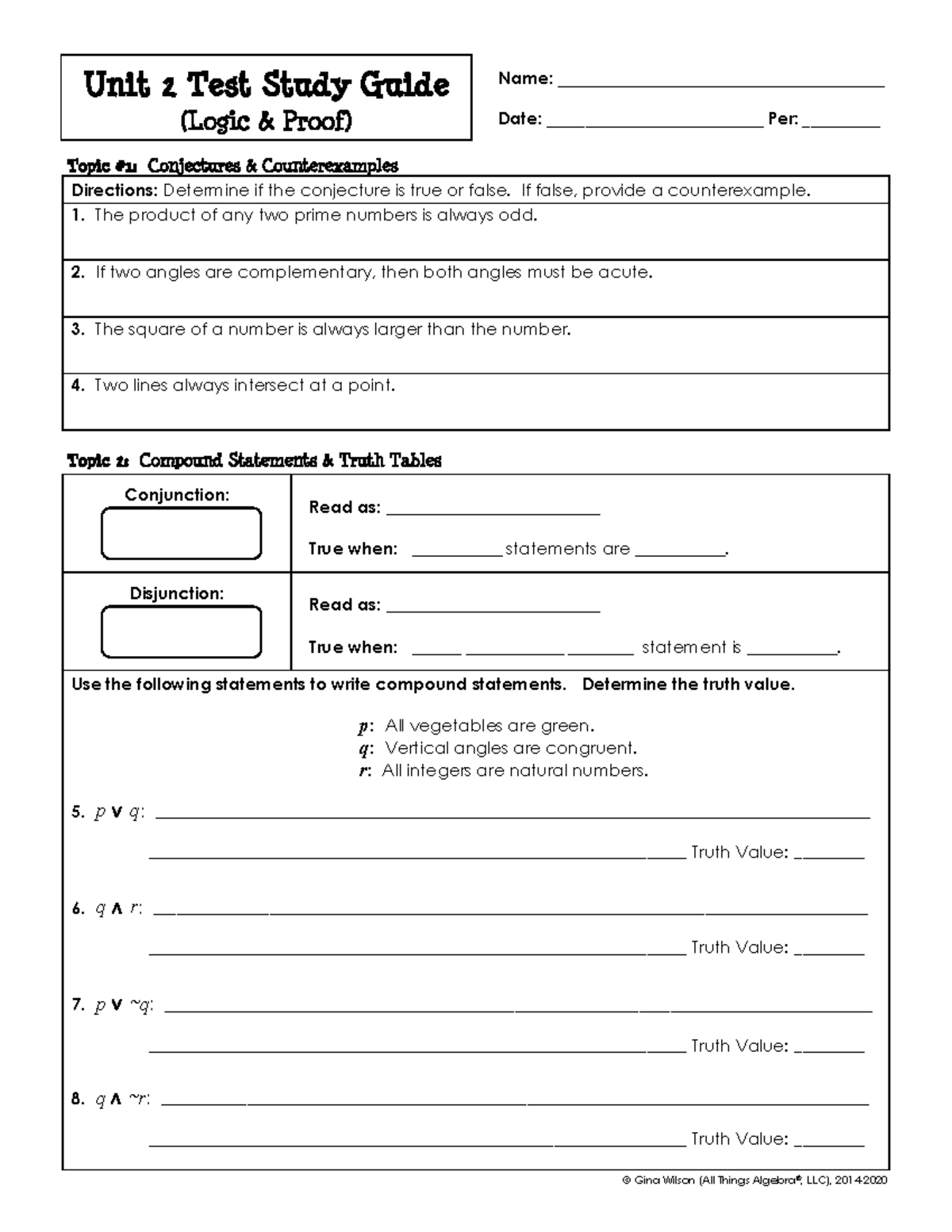 Extra Practice - Logic and Proof (Math 101) - Studocu