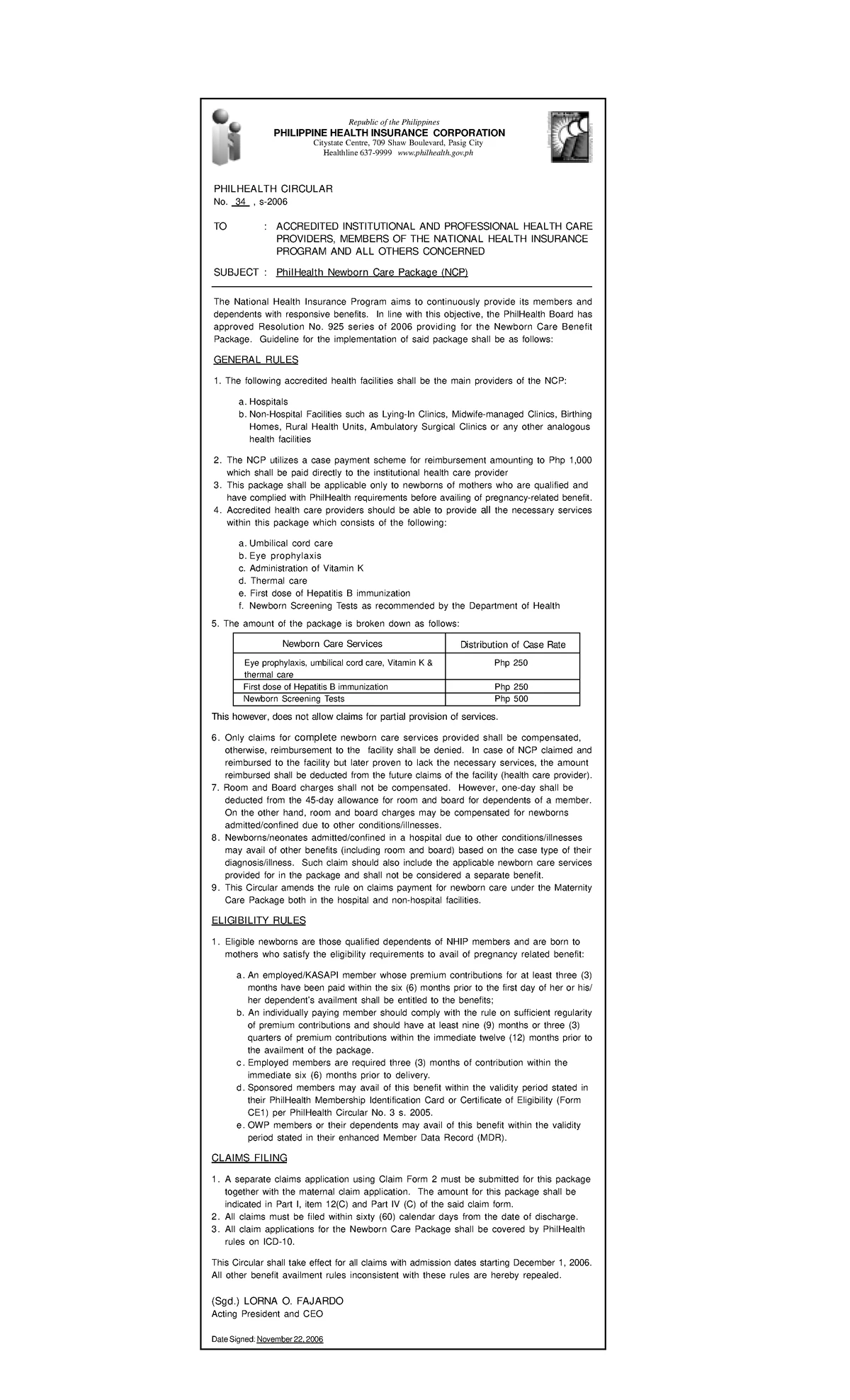 PhilHealth Circular 2018-0021: Enhanced Newborn Care Package Guidelines ...