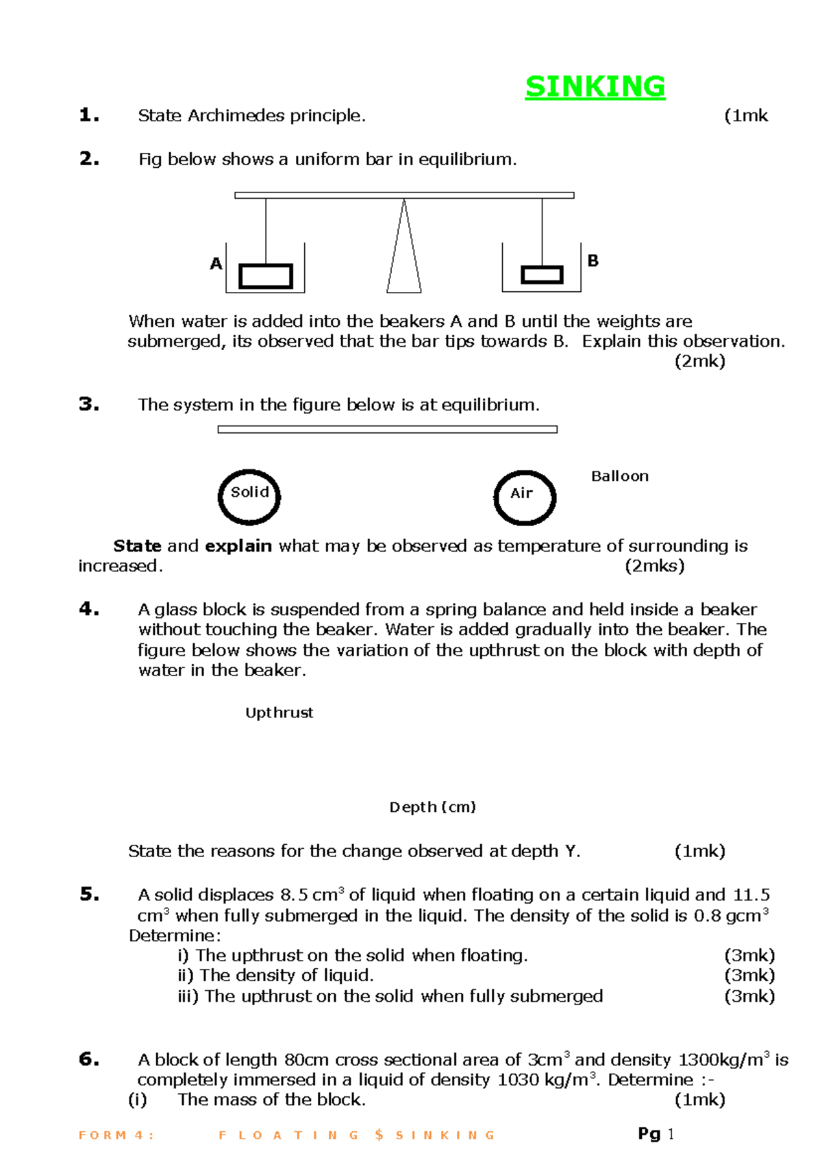 1.1 Floating and Sinking: Understanding Fluid Dynamics and Density ...