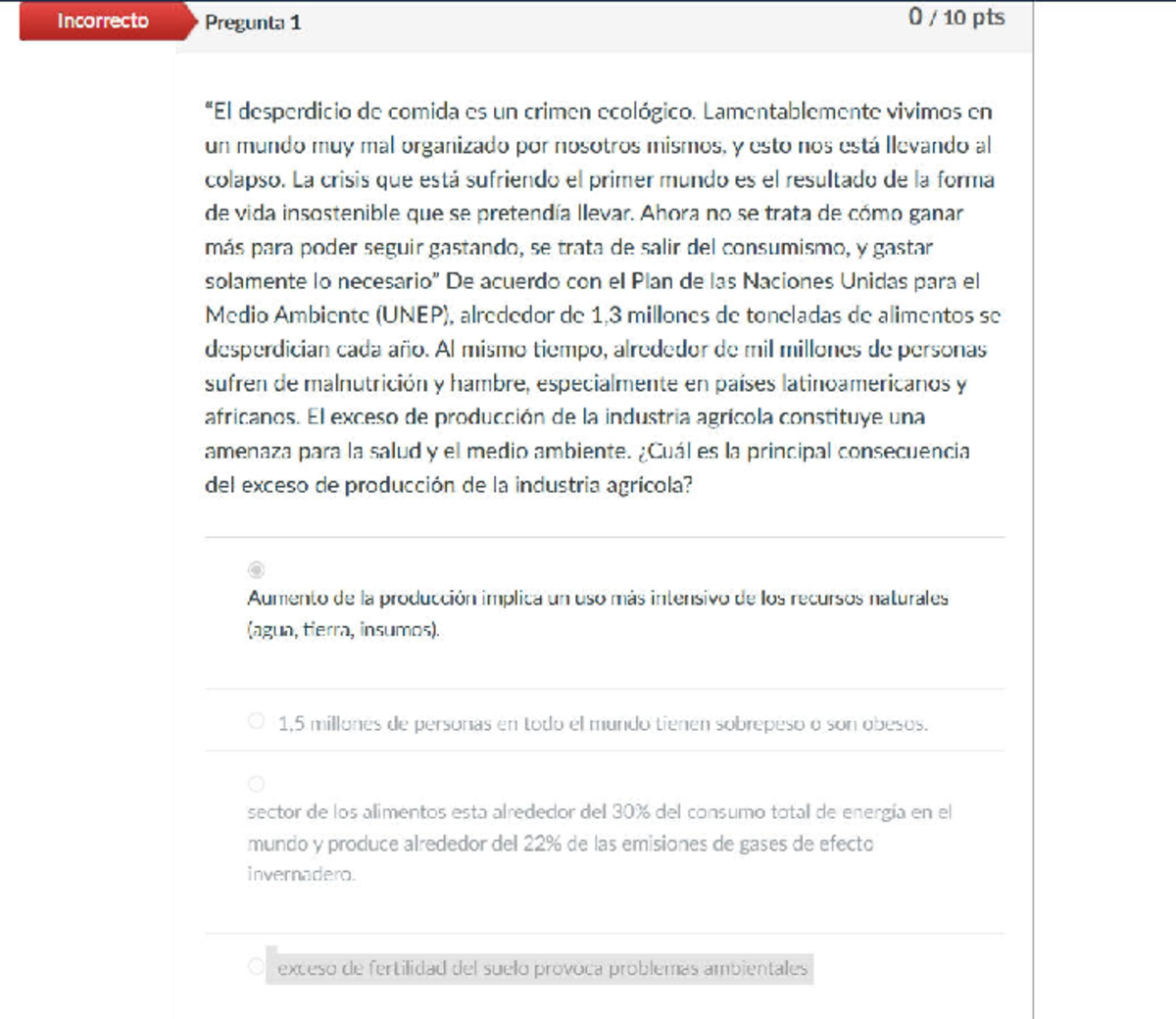 Evaluación 1 - Cultura Ambiental: Desperdicio de Comida y Biocentrismo ...