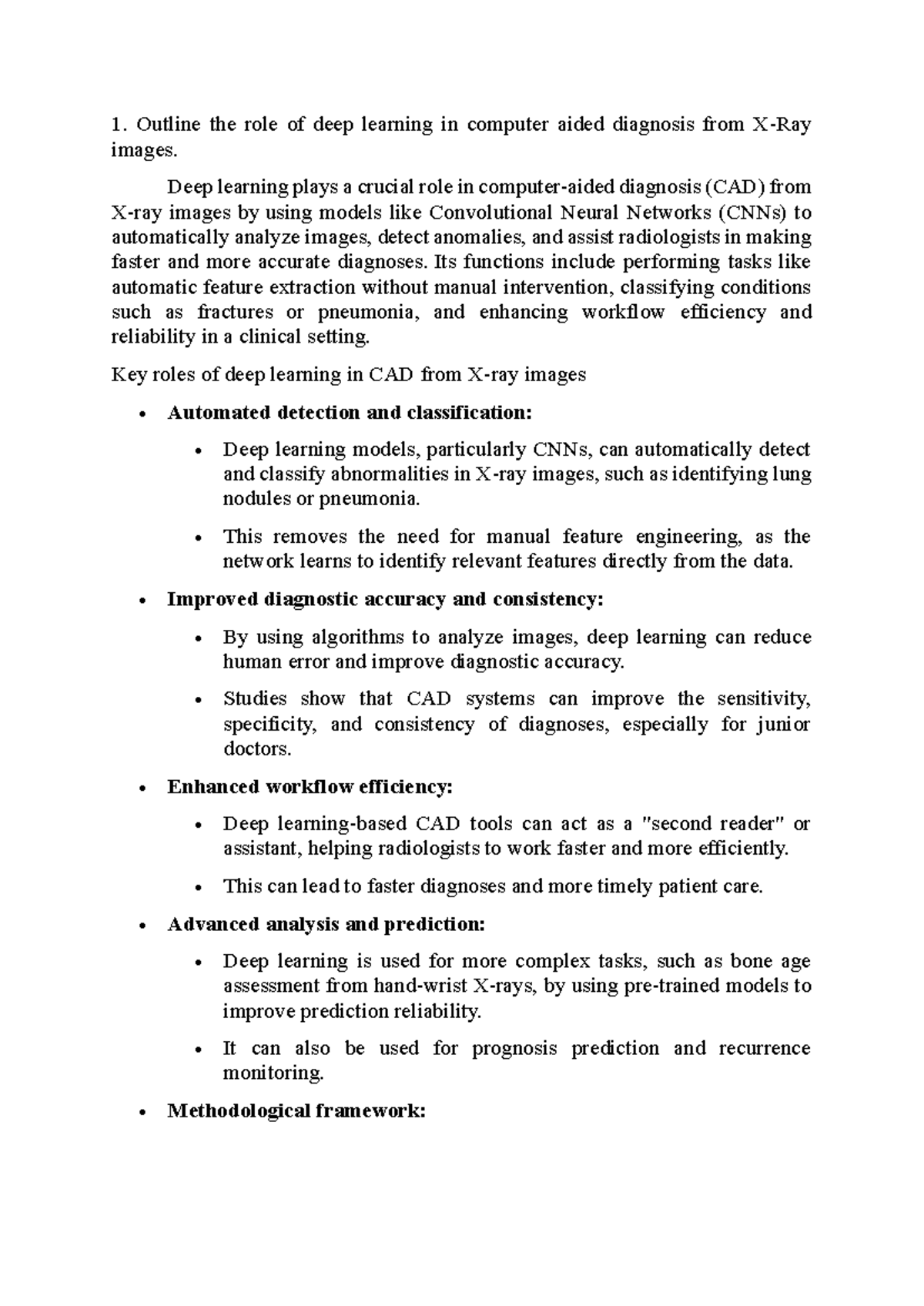DL - X-Ray Case Study: Role of Deep Learning in CAD - Studocu