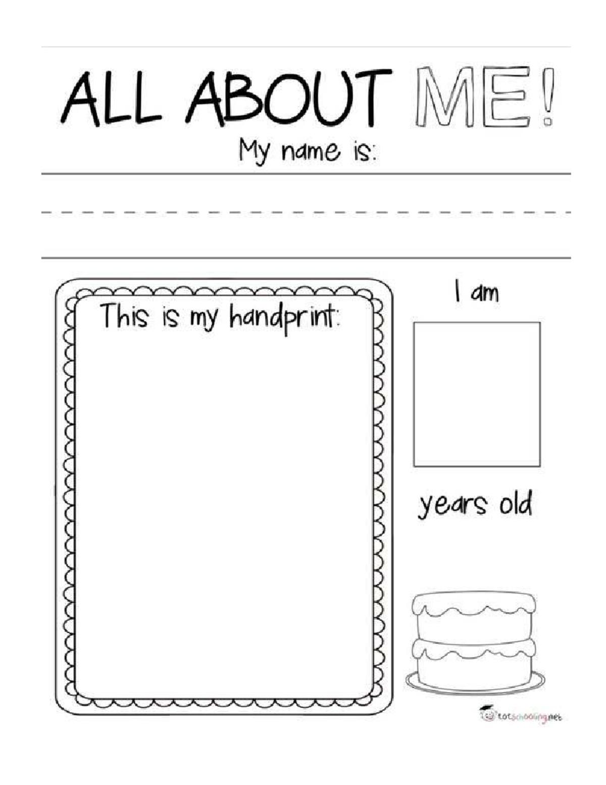All about me worksheet 2 - Education - ALL ABOUT ME! My name is: I am ...