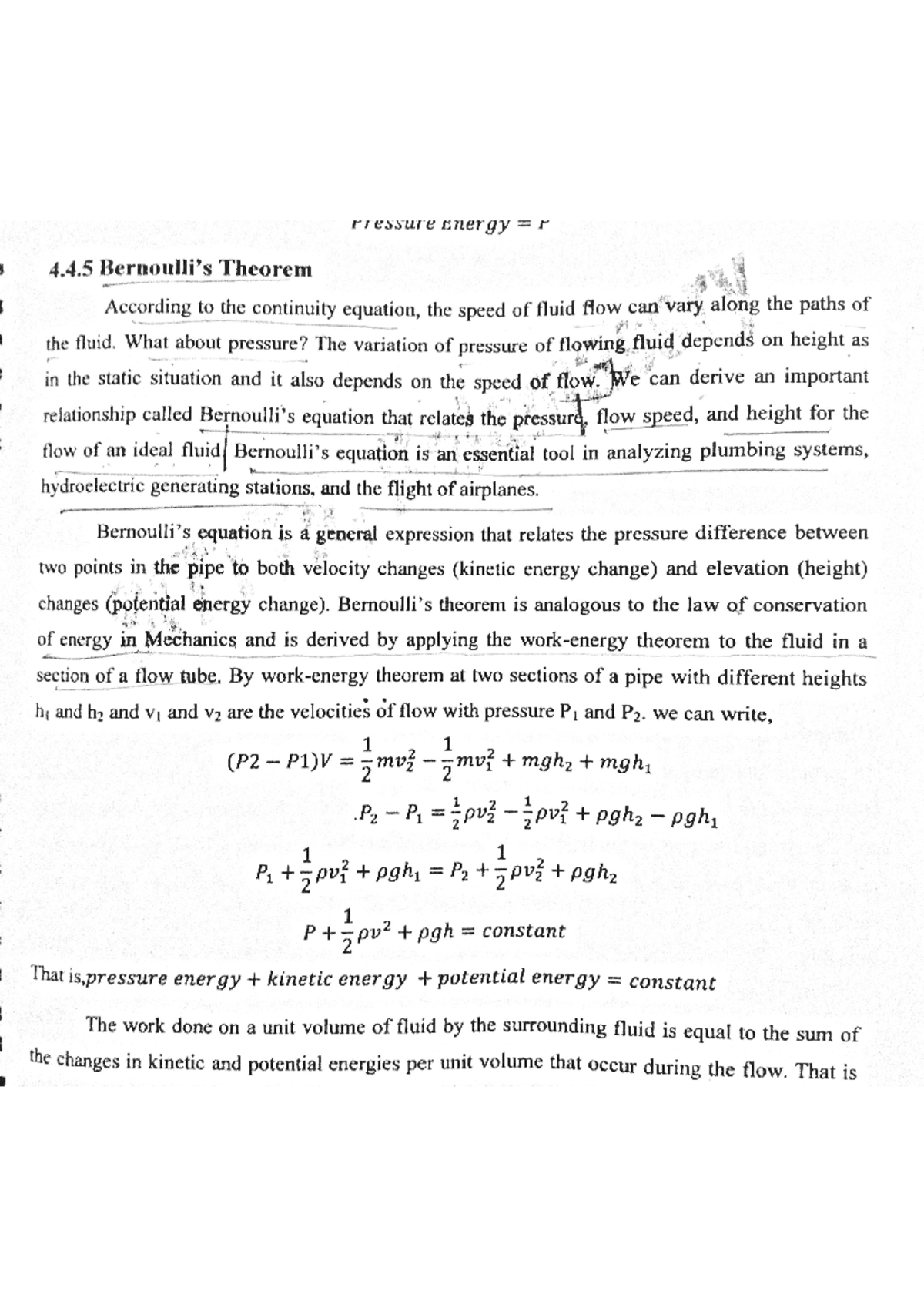 Bernoulli's Theorem - Physics - Studocu
