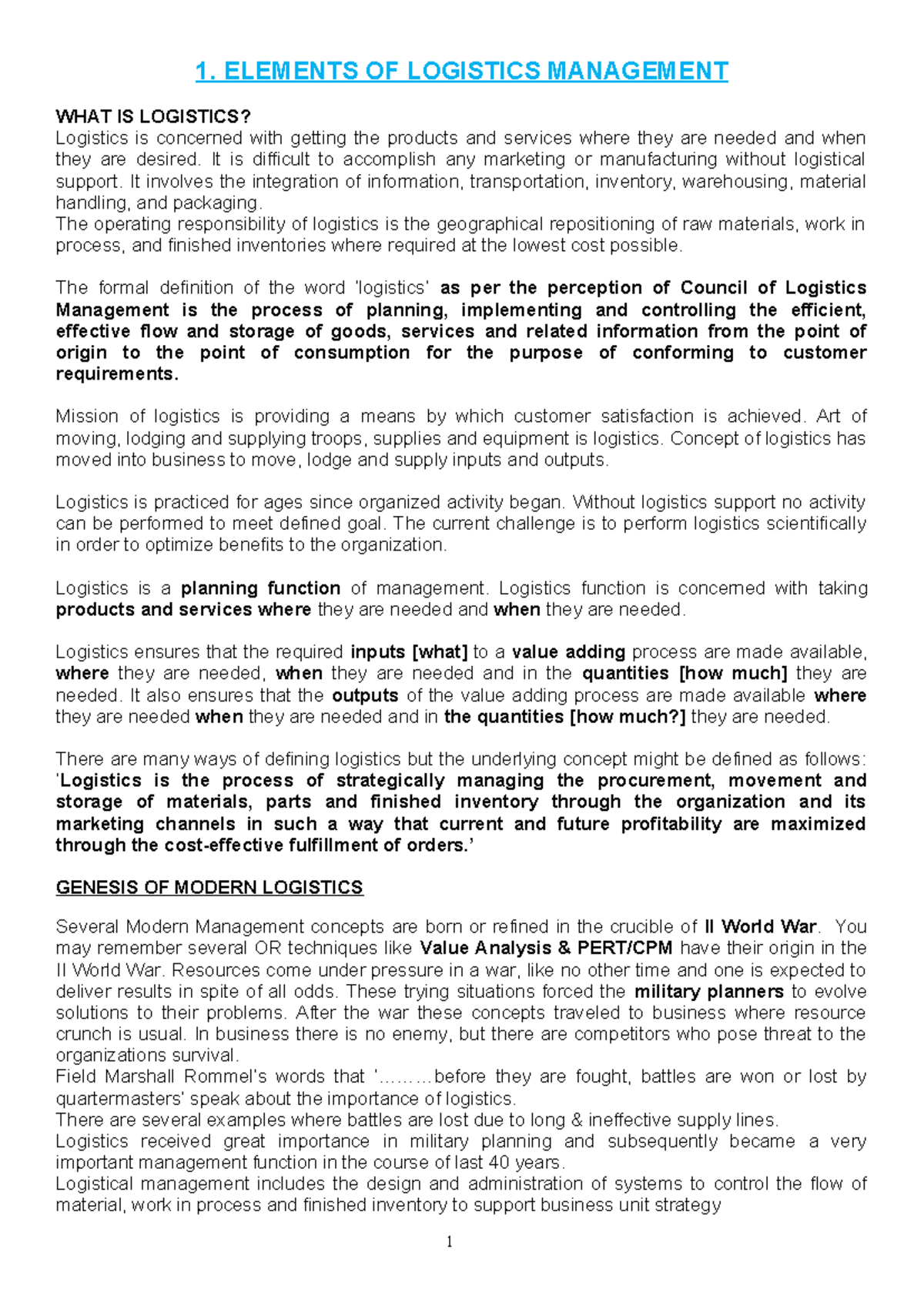 Logistics Management Overview: Key Concepts and Historical Insights ...