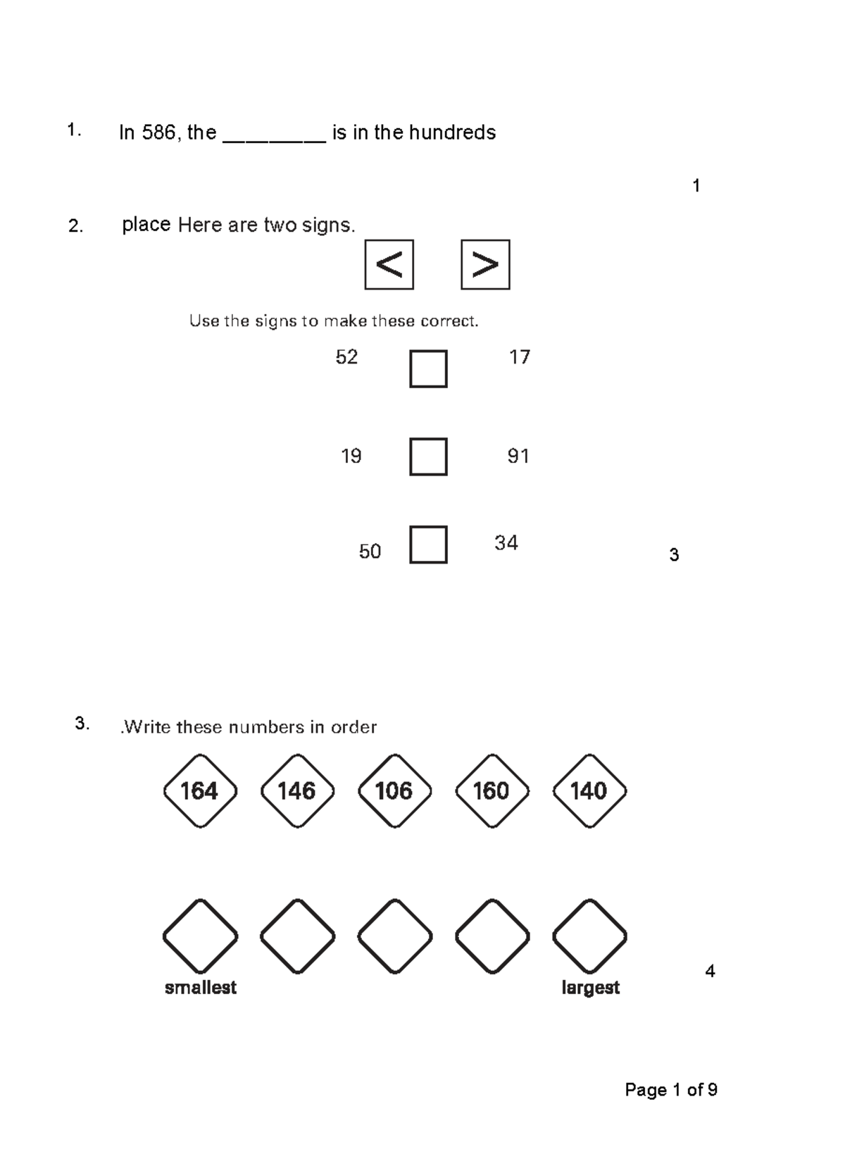 254725 Maths 3b Yr3 - Place Value and Number Concepts Notes - Studocu