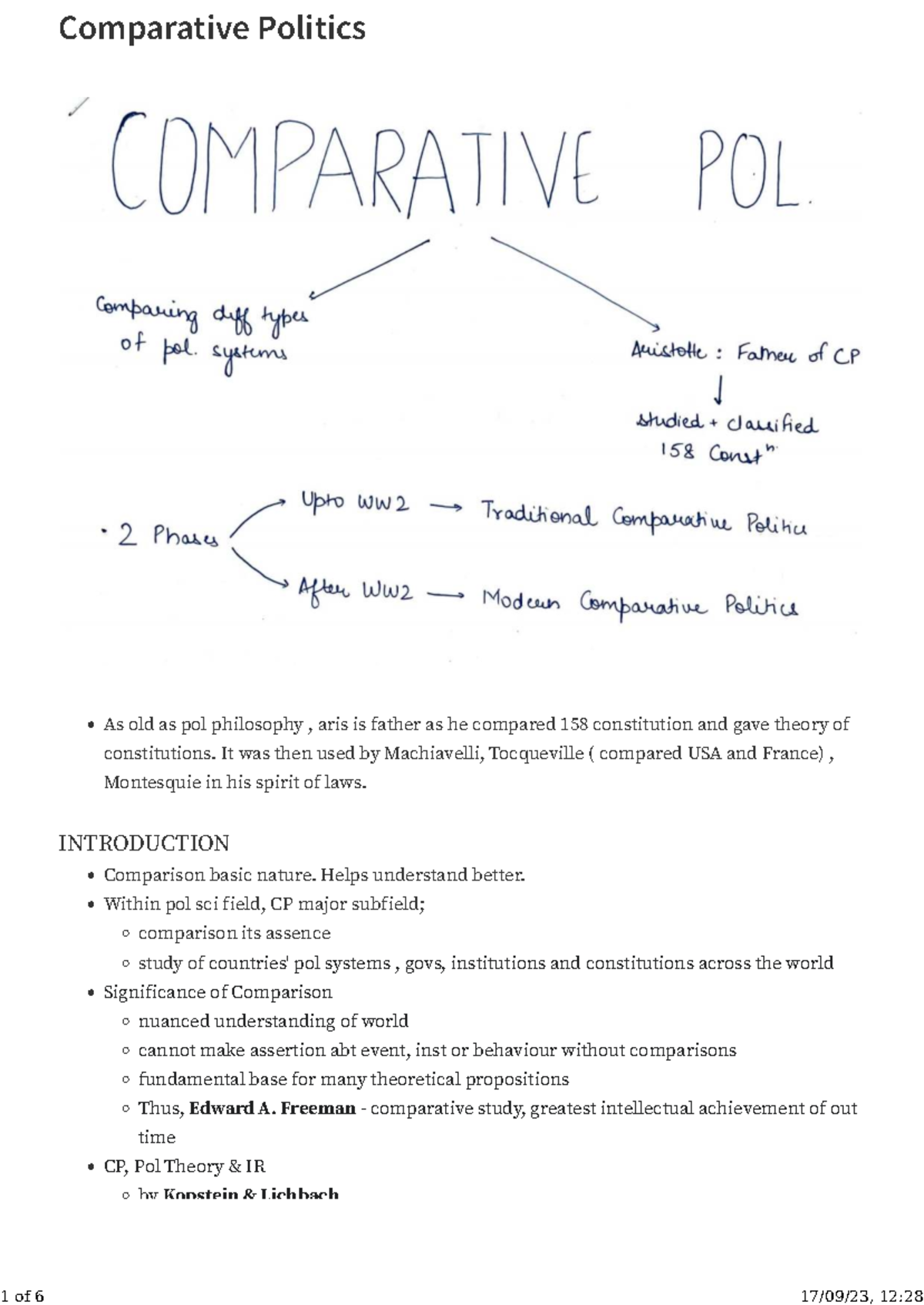 Comparative Politics: Analyzing Theories and Methods (Macpa Unit 1 ...