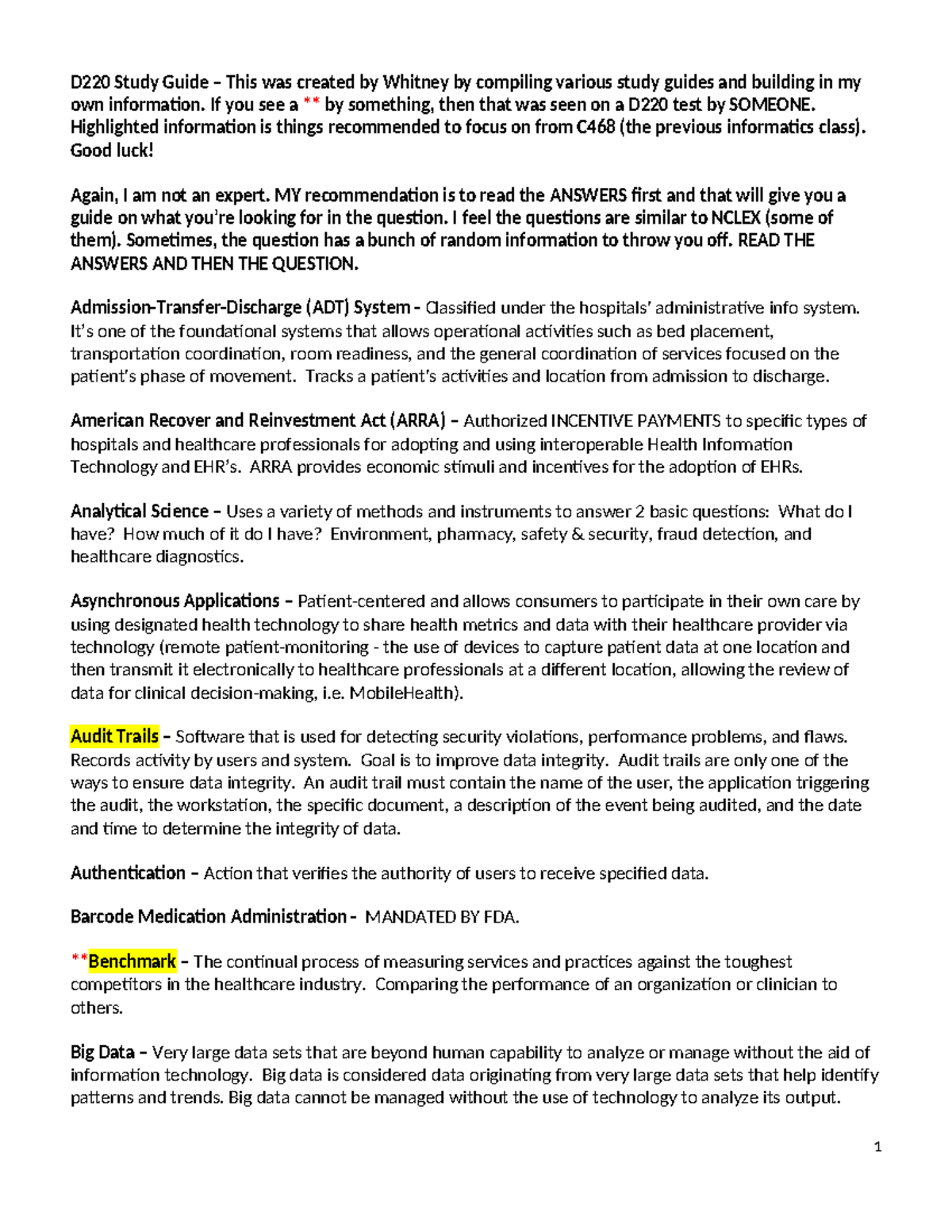 D220 Study Guide: Key Concepts and Strategies for Success in ...