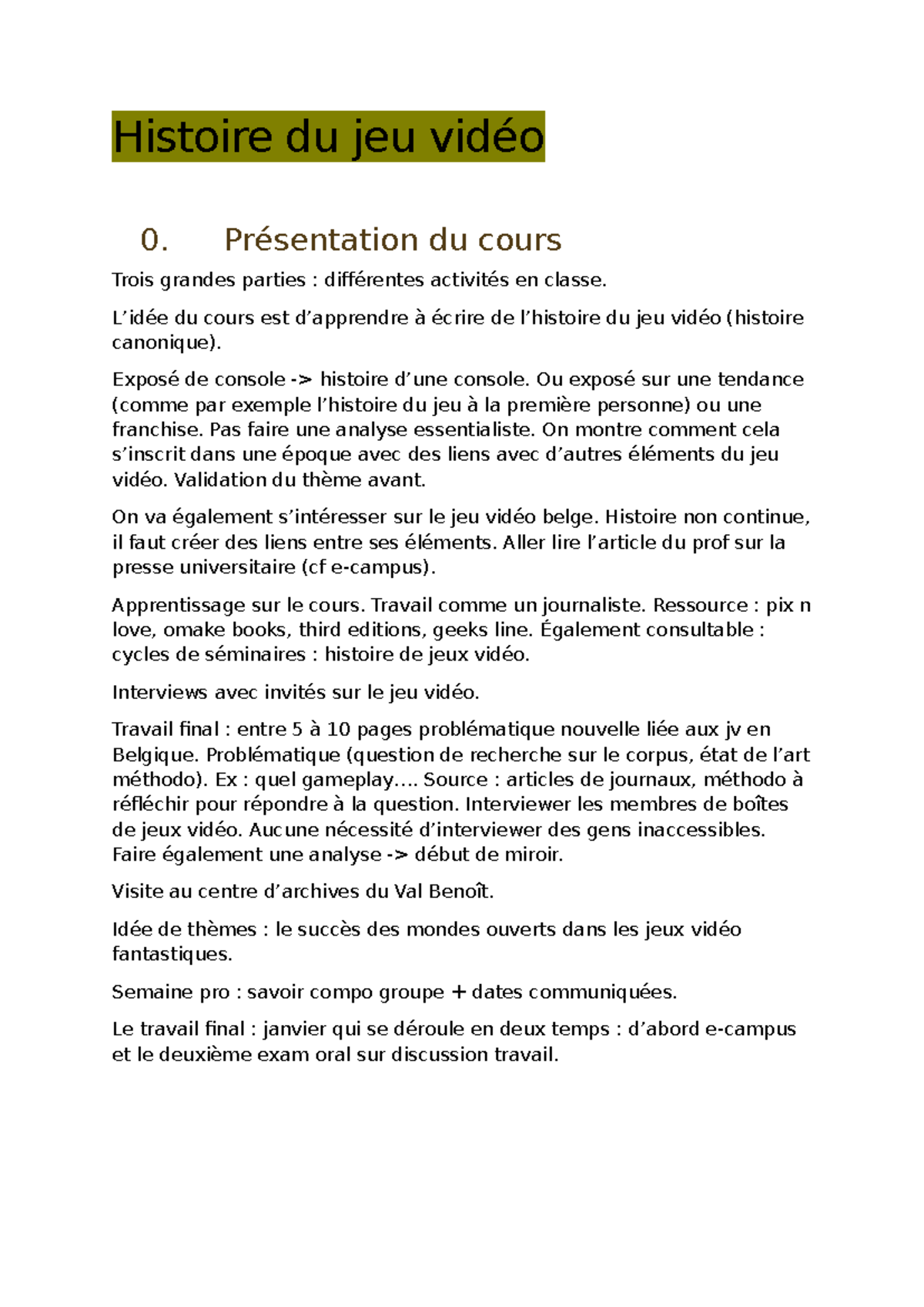 Histoire du jeu vidéo - Cours 0: Introduction et Thèmes Principaux ...