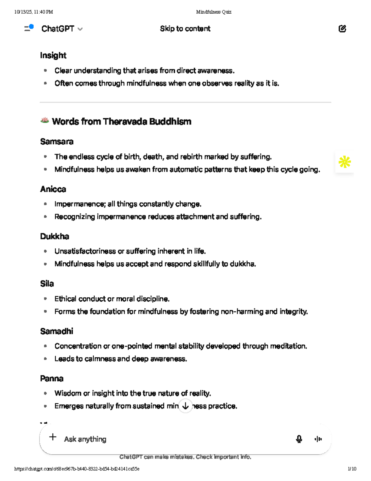 Mindfulness Quiz (11:40 PM): Key Concepts & Practices - Studocu