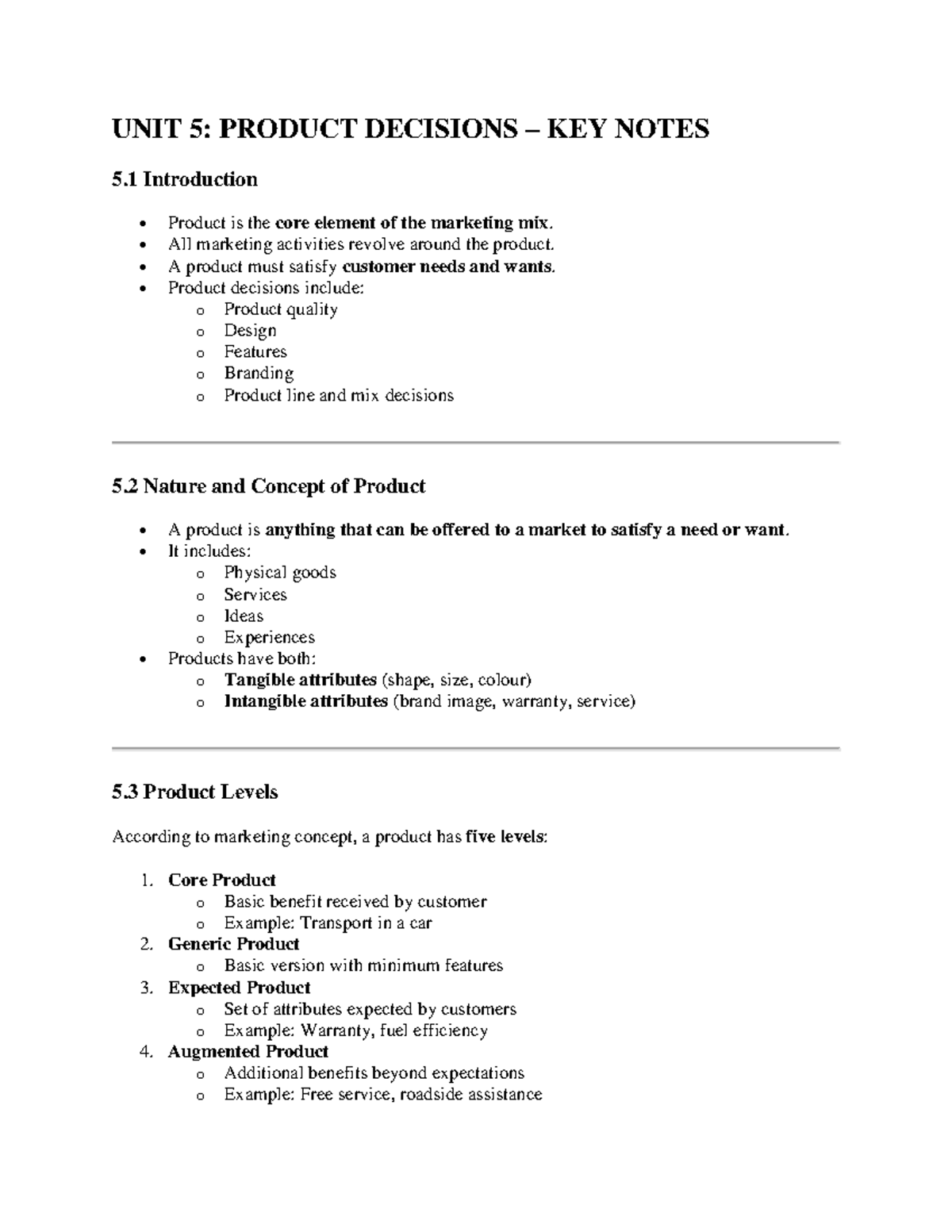 UNIT 5-7: KEY NOTES ON PRODUCT DECISIONS & BRANDING (BLOCK 2) - Studocu