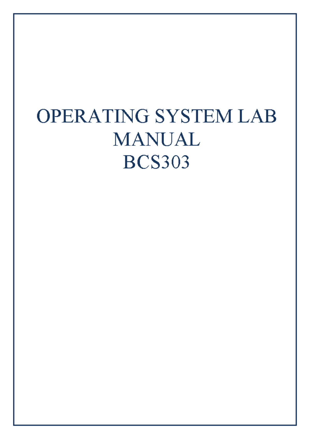 OS Lab Manual BCS303: Practical Exercises & Evaluation Guidelines - Studocu