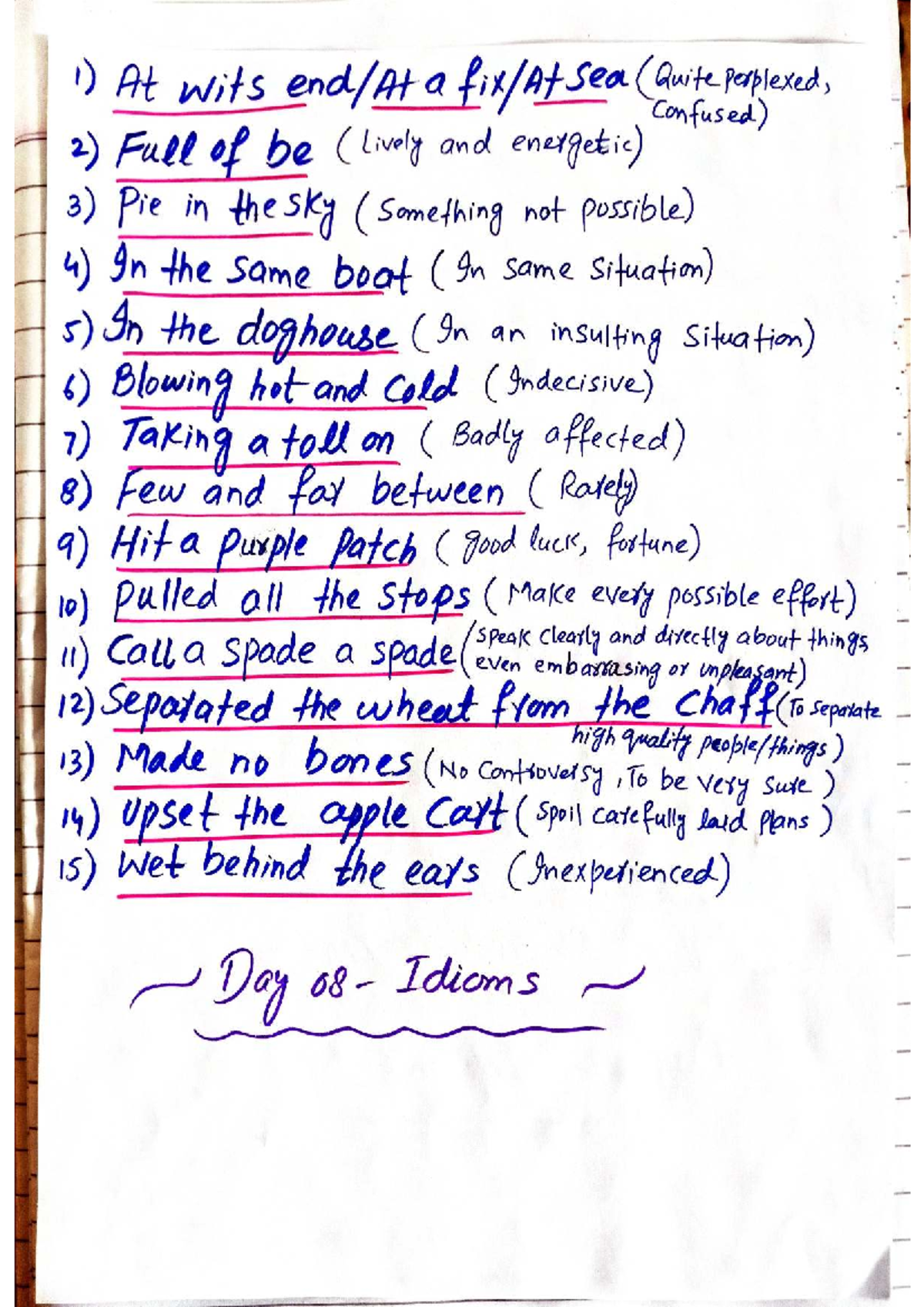 Idiom Study: Day 08 - Understanding Common Expressions - Studocu