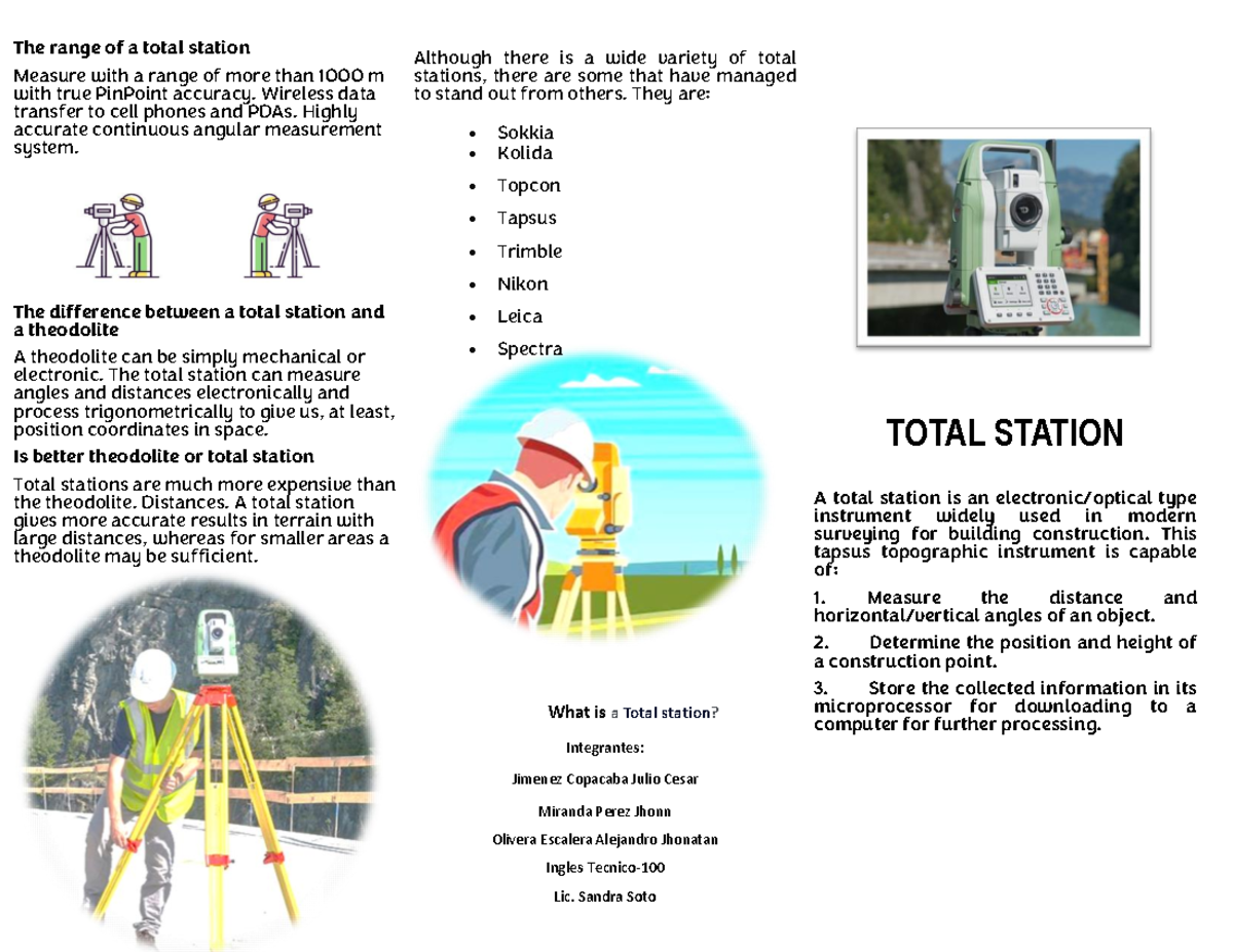 Total Station Overview and Functionality - Ingles Tecnico-100 - Studocu