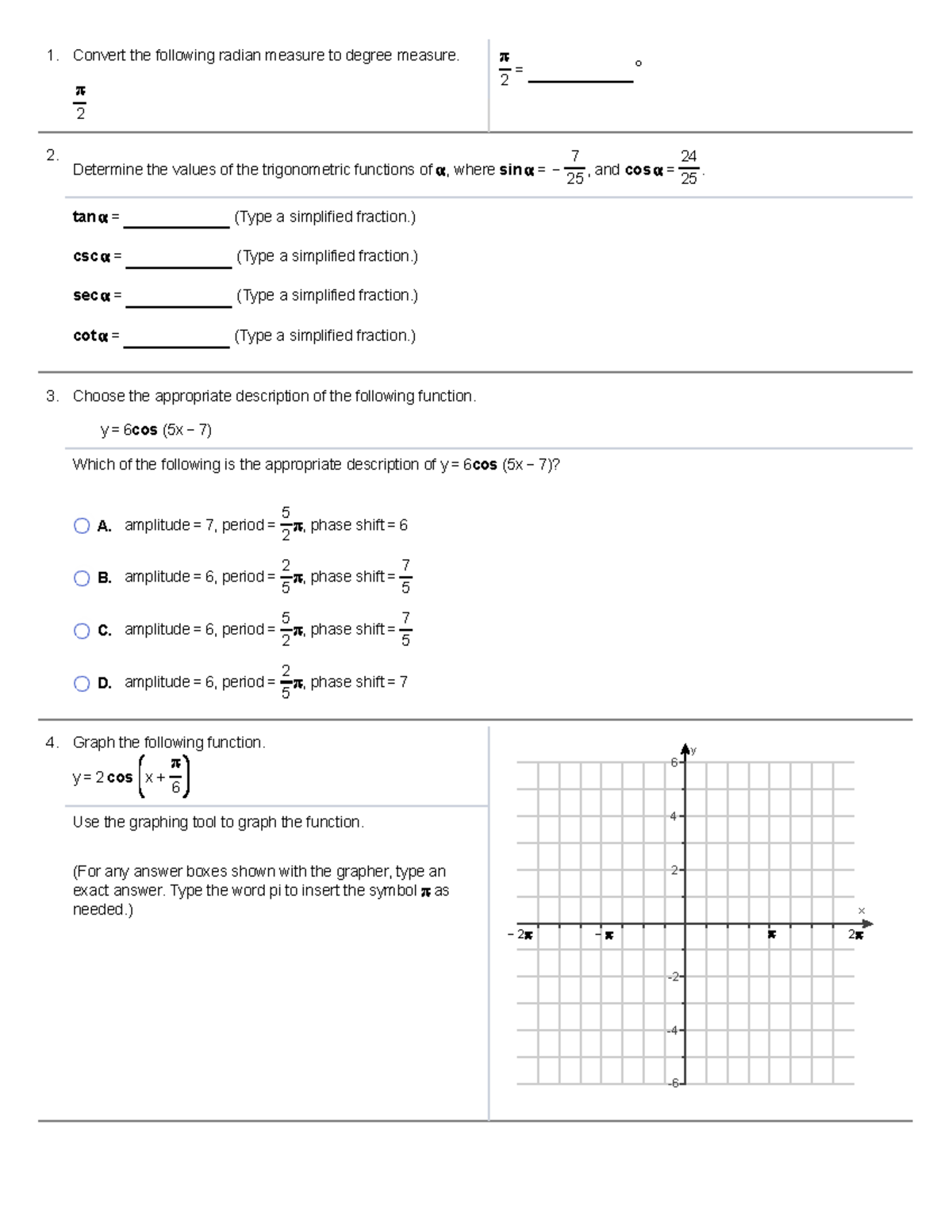 Trig Final Exam (Version A) - Comprehensive Review and Answers - Studocu