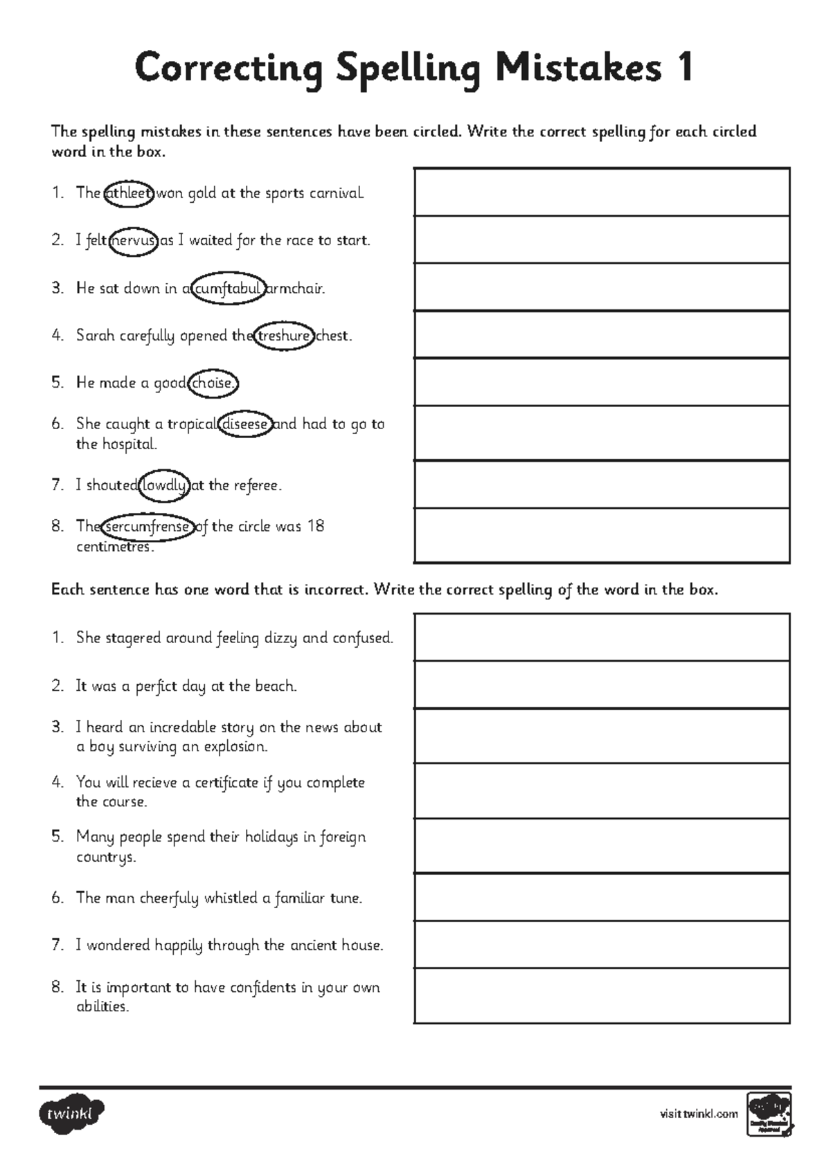 T2-E-2007-Year-5-Correcting Spelling Mistakes Worksheets - Studocu