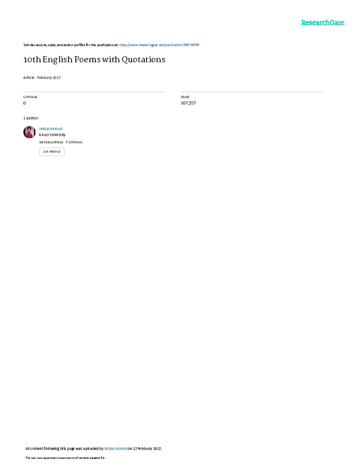 10th English Literature: Poems on Perseverance and Growth - Studocu