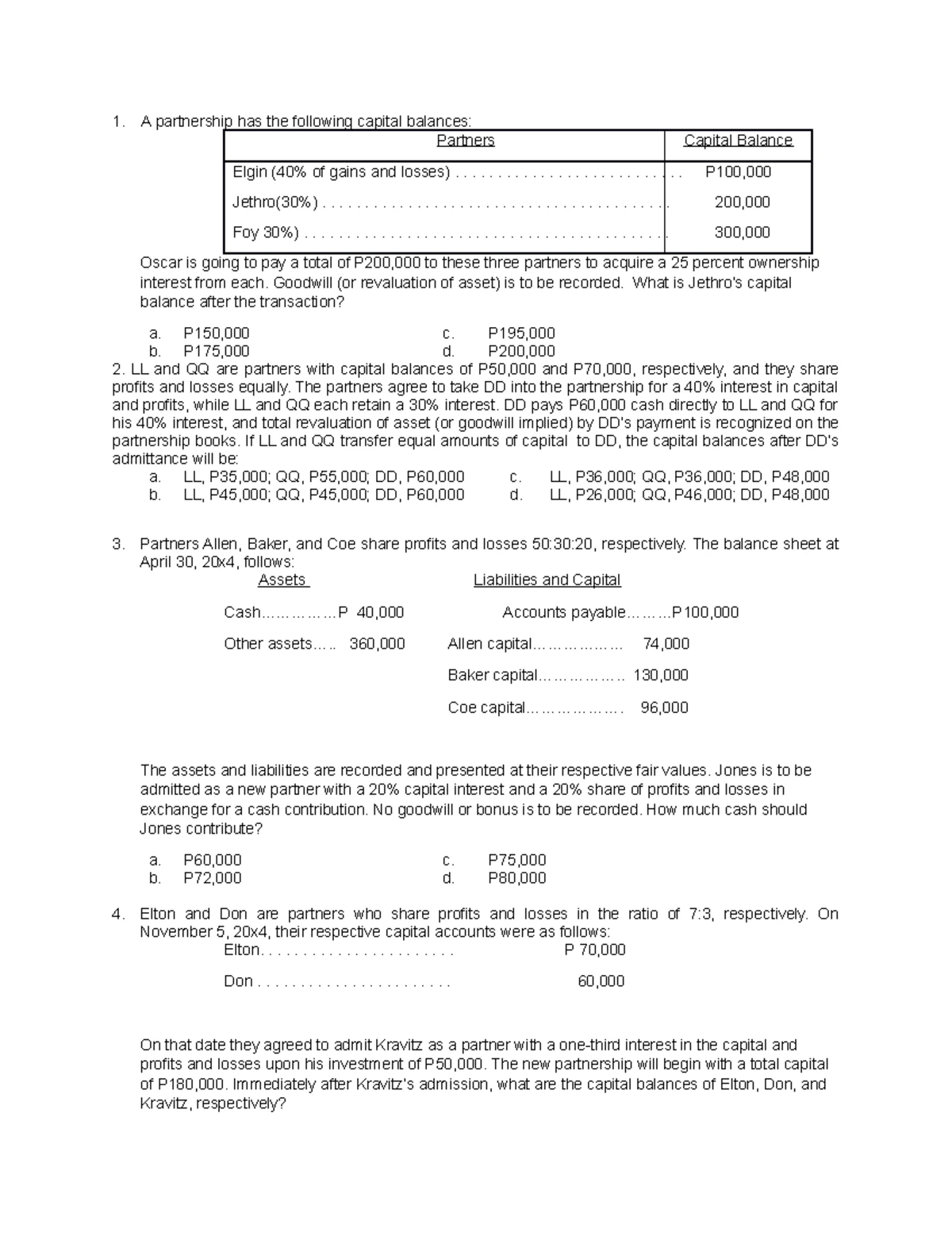 Module 4 - Partnership Liquidation - Introduction/Overview This module ...