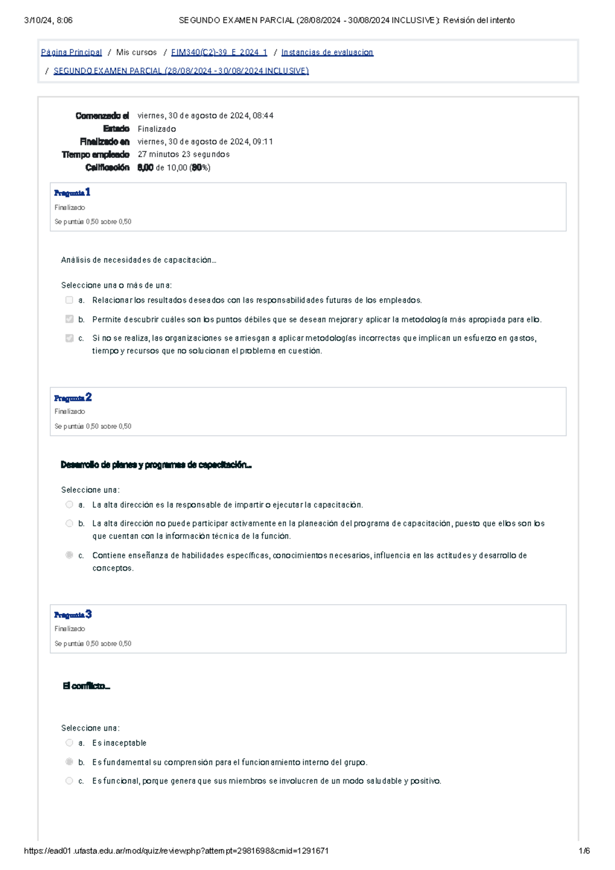 Segundo Examen Parcial FIM340(C2) 2024 - Notas y Resultados - Studocu