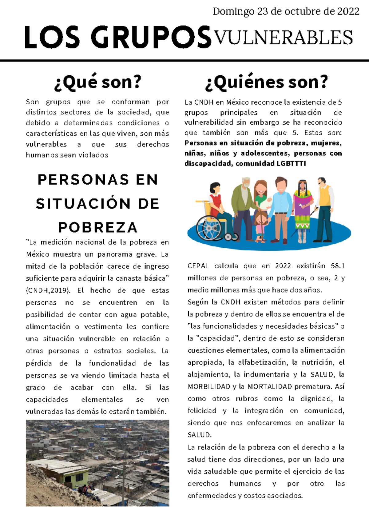 Infografía sobre Grupos Vulnerables y Pobreza en México - Studocu