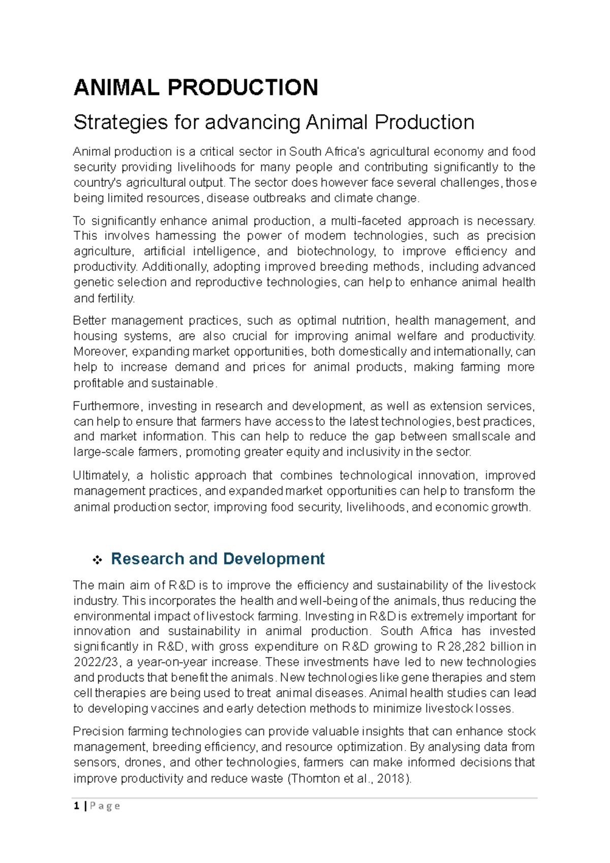 Enhancing Animal Production in South Africa: Strategies & Innovations ...
