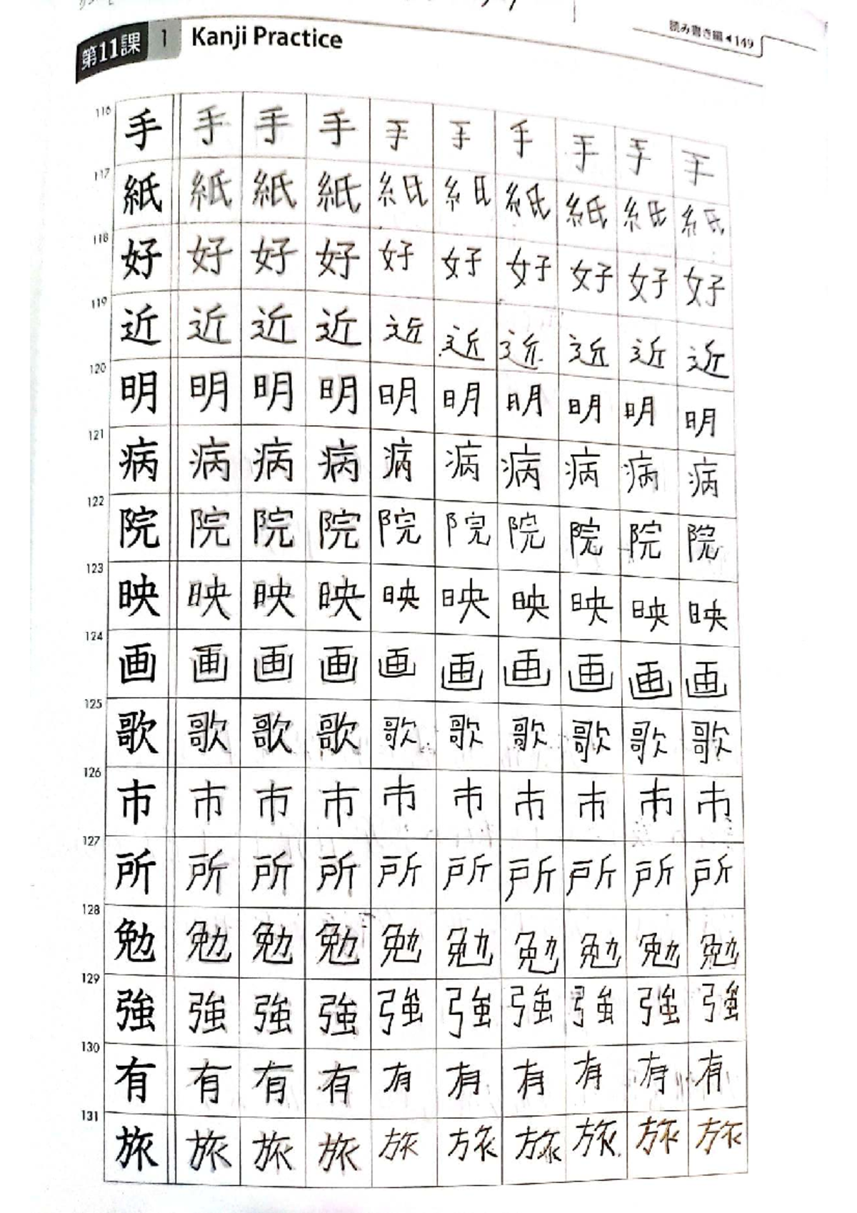 203 ミドルブルック Kanji Practice WK p 149-150 Notes - Studocu