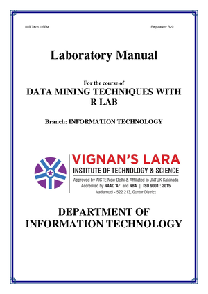ML LAB - r20 jntuk machine learning lab manual - 1. Implement and demonstratethe FIND-Salgorithm ...