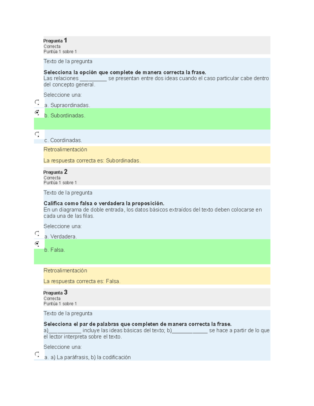 Examen 1 de Lectura y Redacción: Segundo Intento - Preguntas y ...