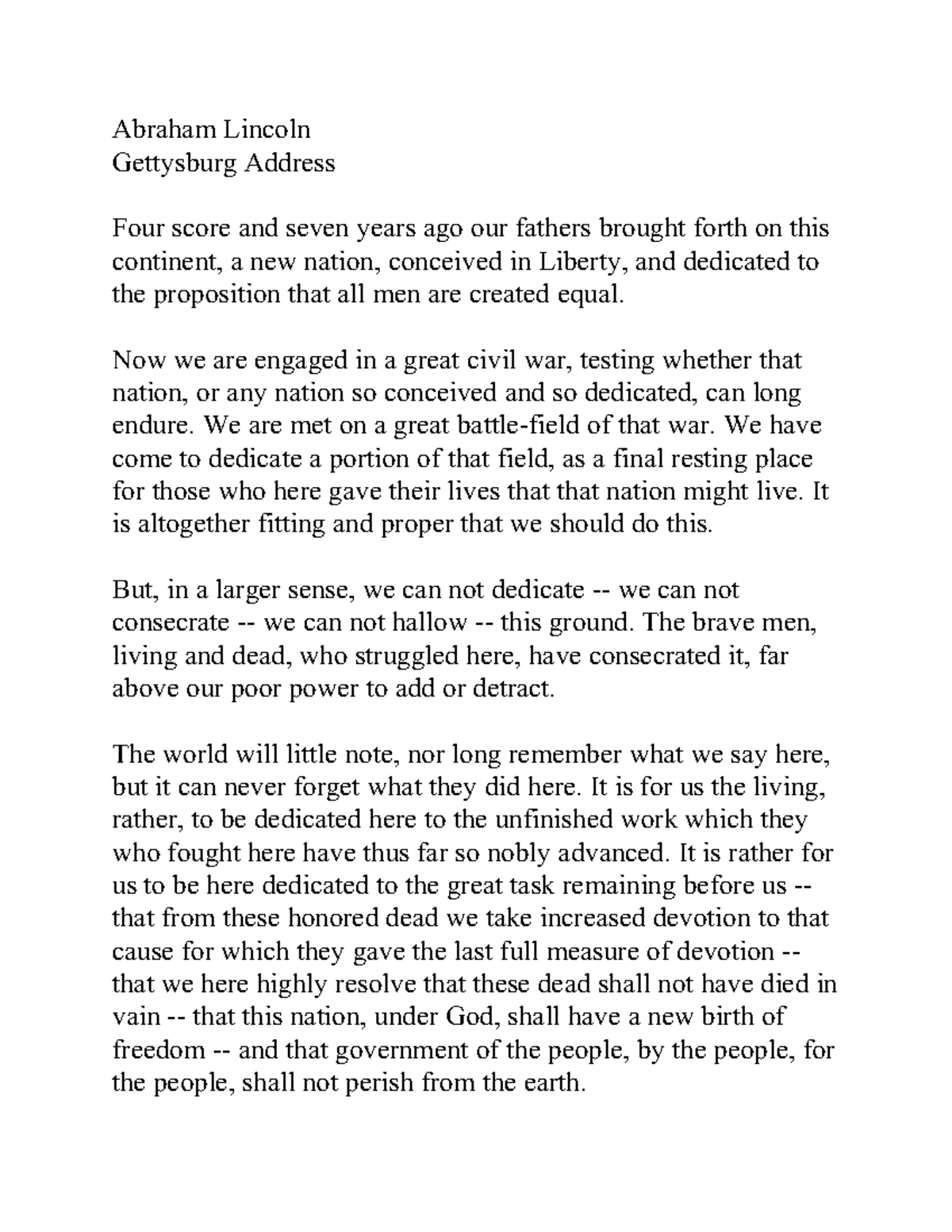 Gettysburg Address Analysis - Historical Significance and Legacy ...