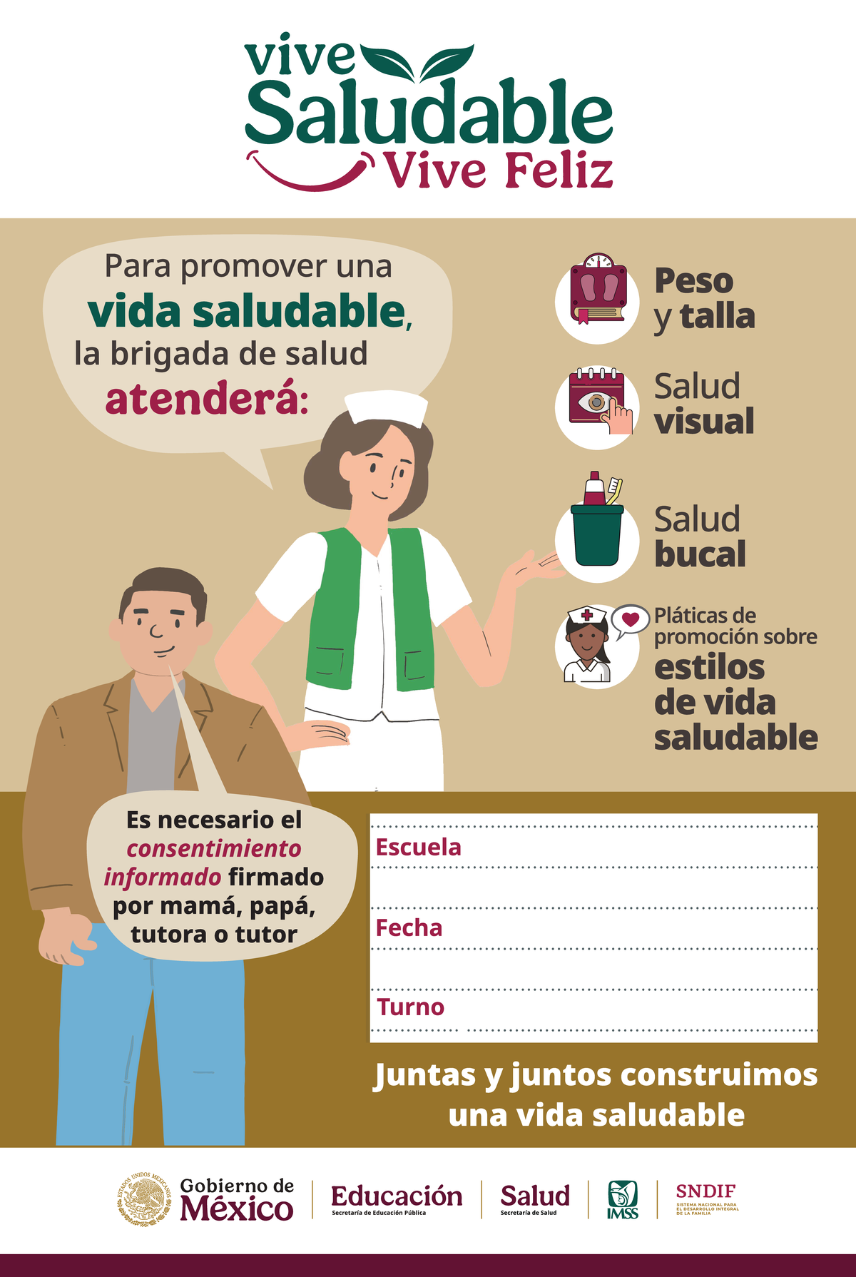 Cartel VIDA Saludable - material de difusión - Salud Pública - vive Saludable Vive Feliz Para ...