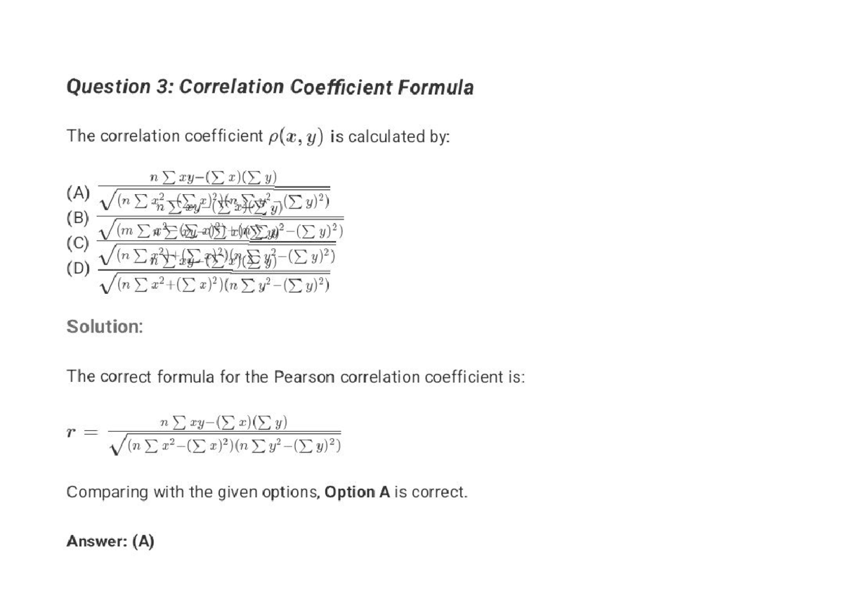 MAT 161-1: Correlation Coefficient, Mean, and Standard Deviation ...
