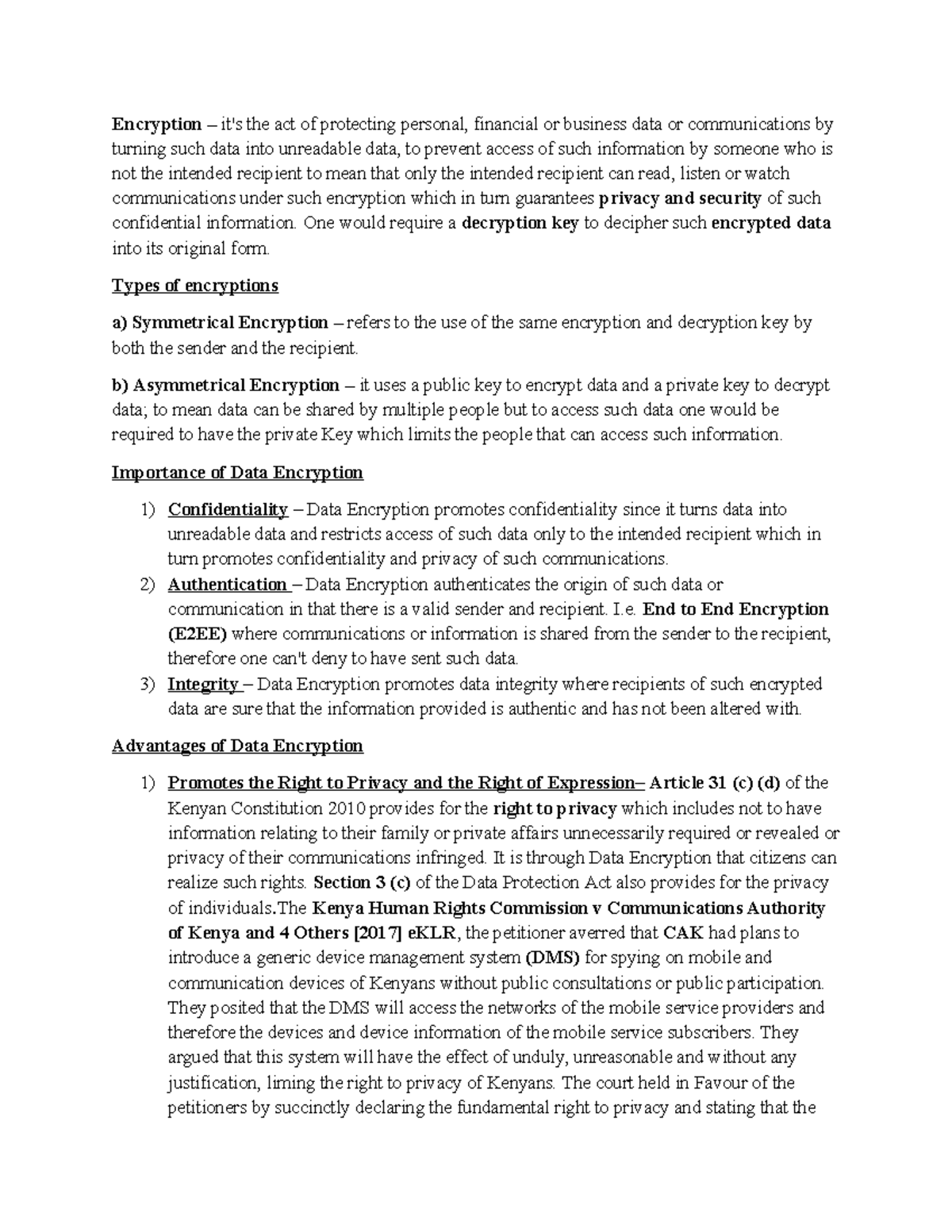 Encryption and Surveilance - Encryption – it's the act of protecting ...
