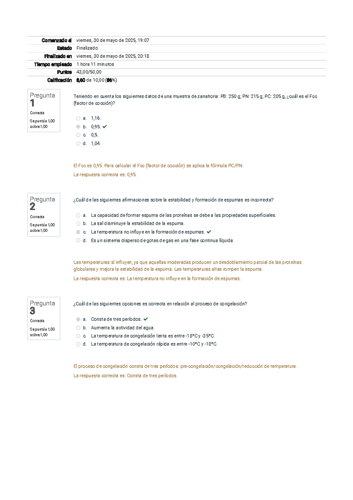 Examen Parcial 1 - Técnica Dietética: Preguntas y Respuestas - Studocu