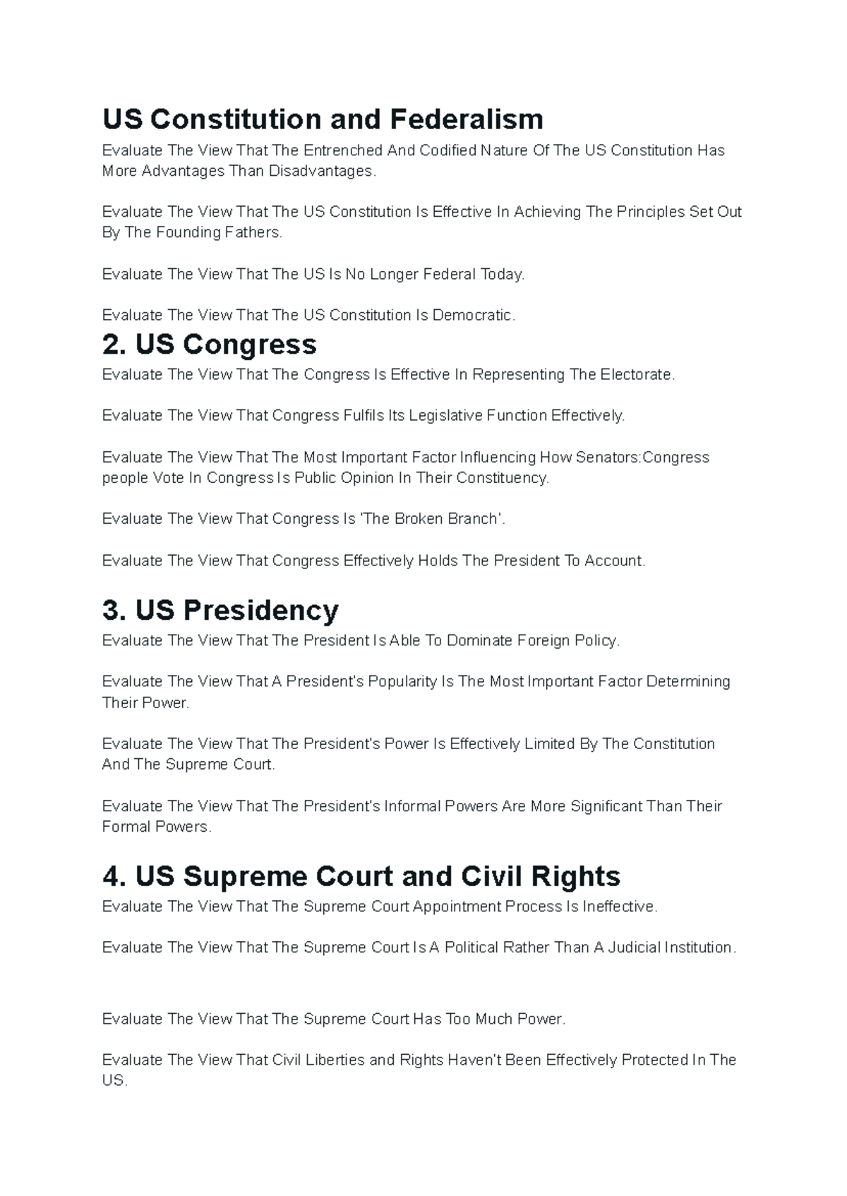US Constitution & Federalism: Evaluating Key Perspectives on Governance ...