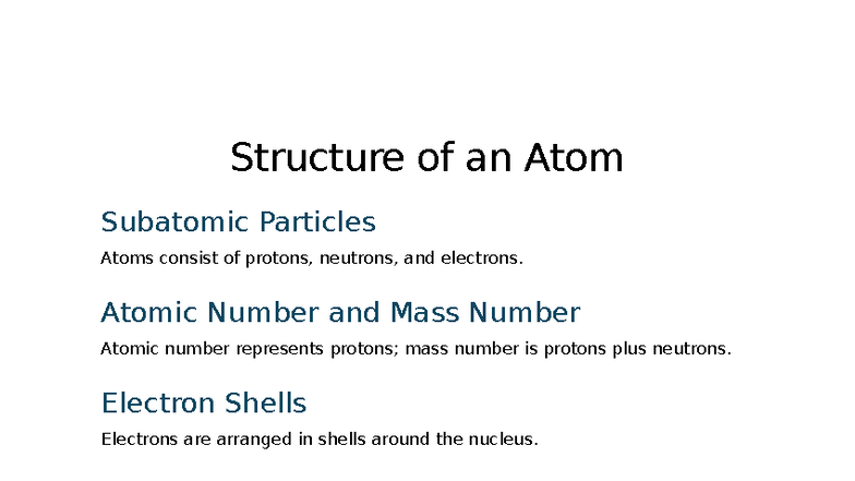 Structure of an atom - Science and technology - Structure of an Atom ...
