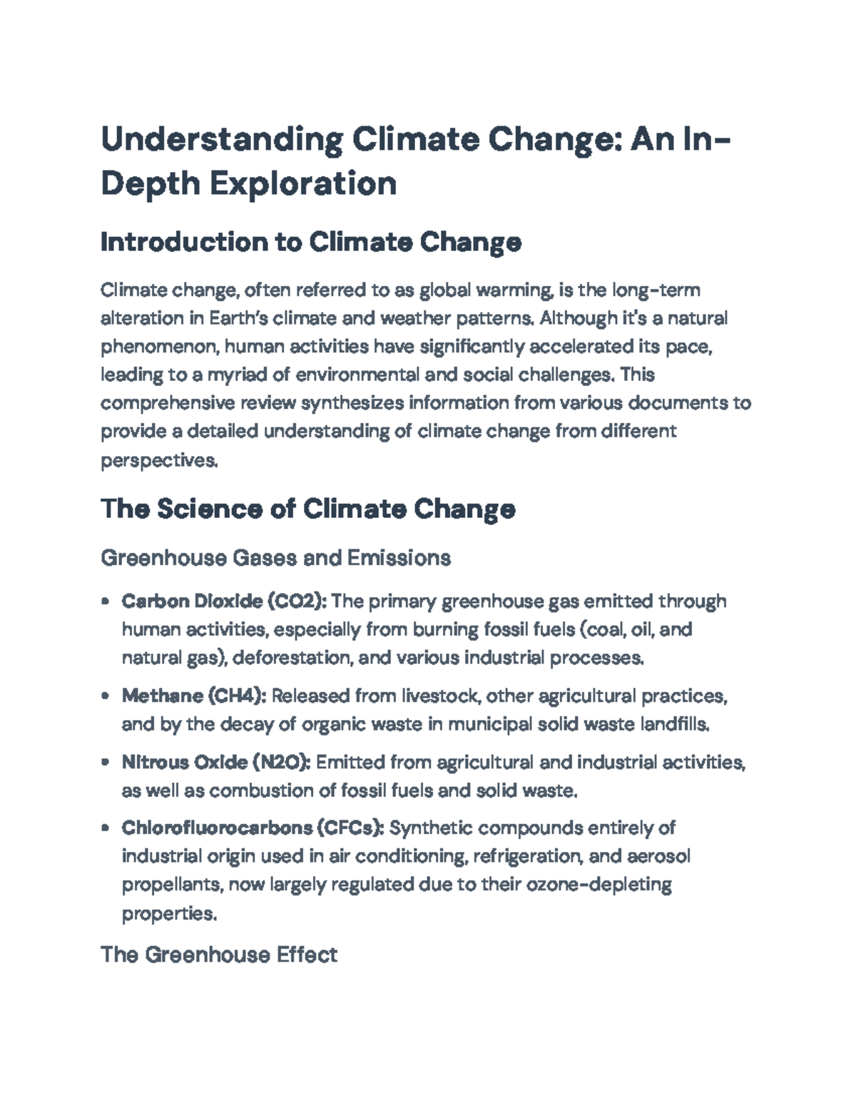Understanding Climate Change: A Comprehensive Review of Impacts ...