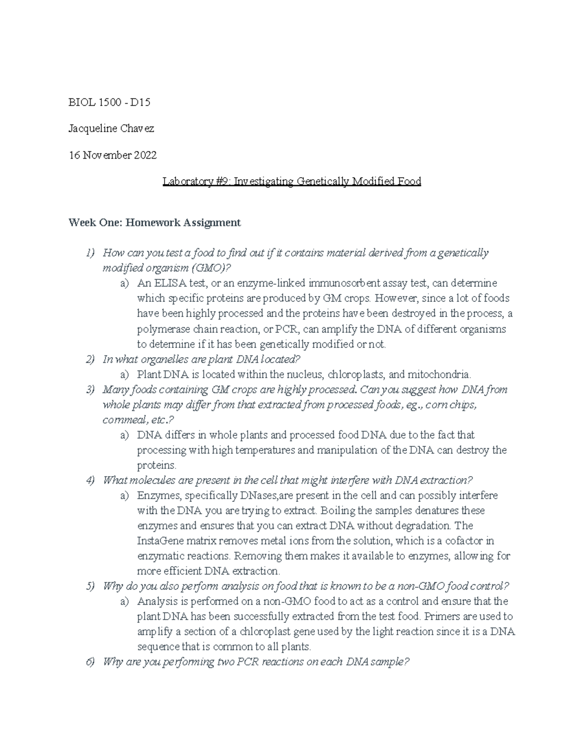BIOL 1500 - D Lab Report #9: Investigating Genetically Modified Food ...
