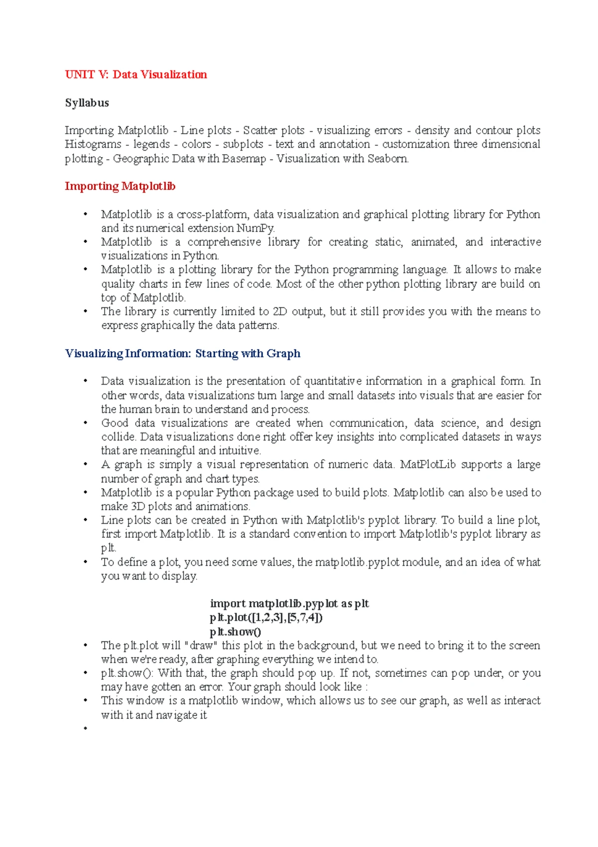 FDS Unit 1 - Unit 1 notes - I INTRODUCTION Data Science: Benefits and ...