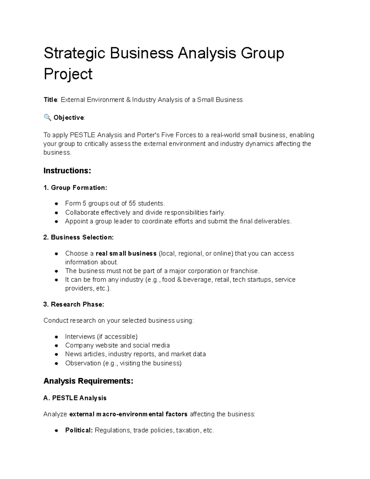 Strategic Business Analysis Group Project - Block B: Industry Analysis ...