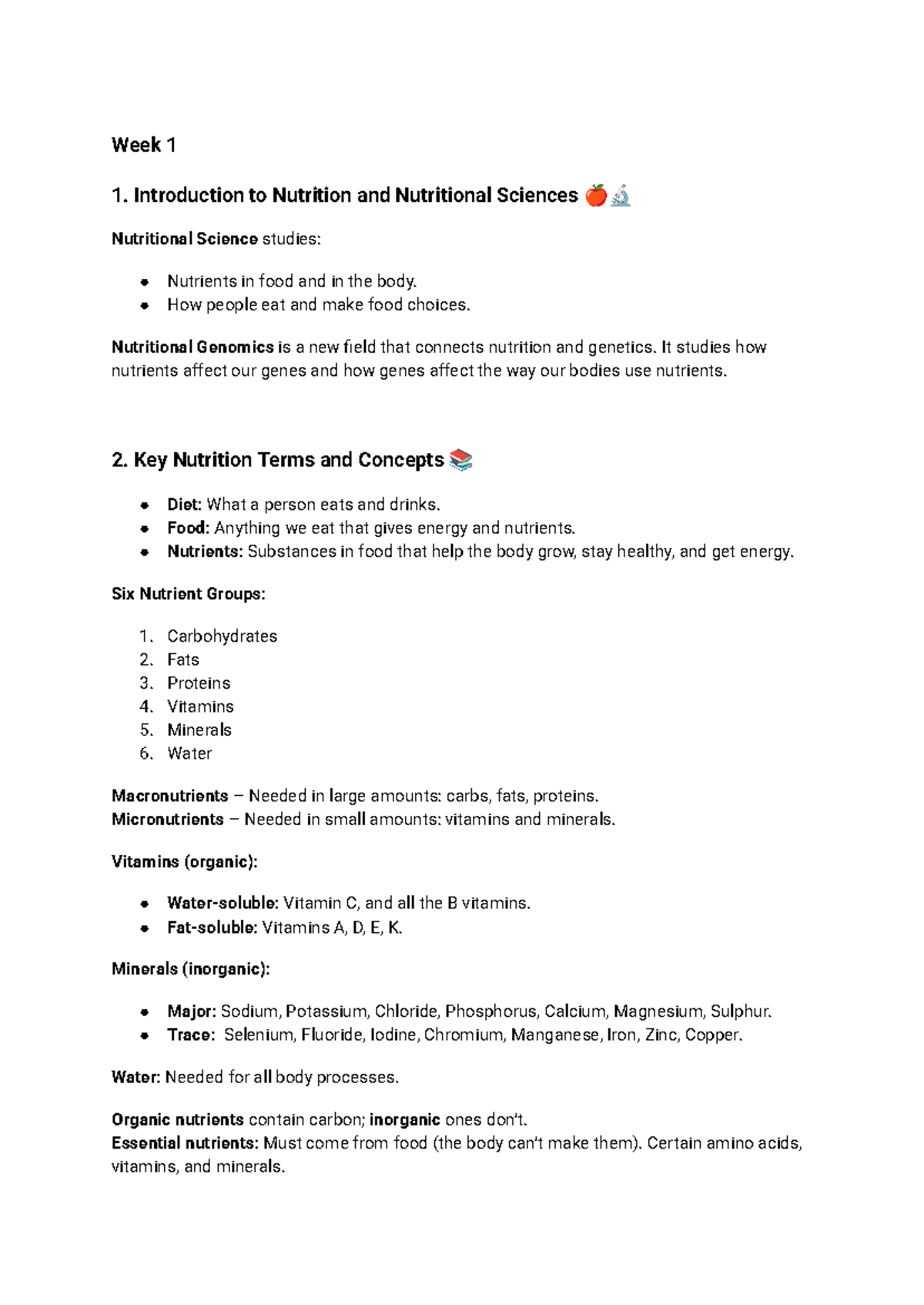 Food Nutr 1070 - Midterm Exam Notes on Nutrition Fundamentals - Studocu