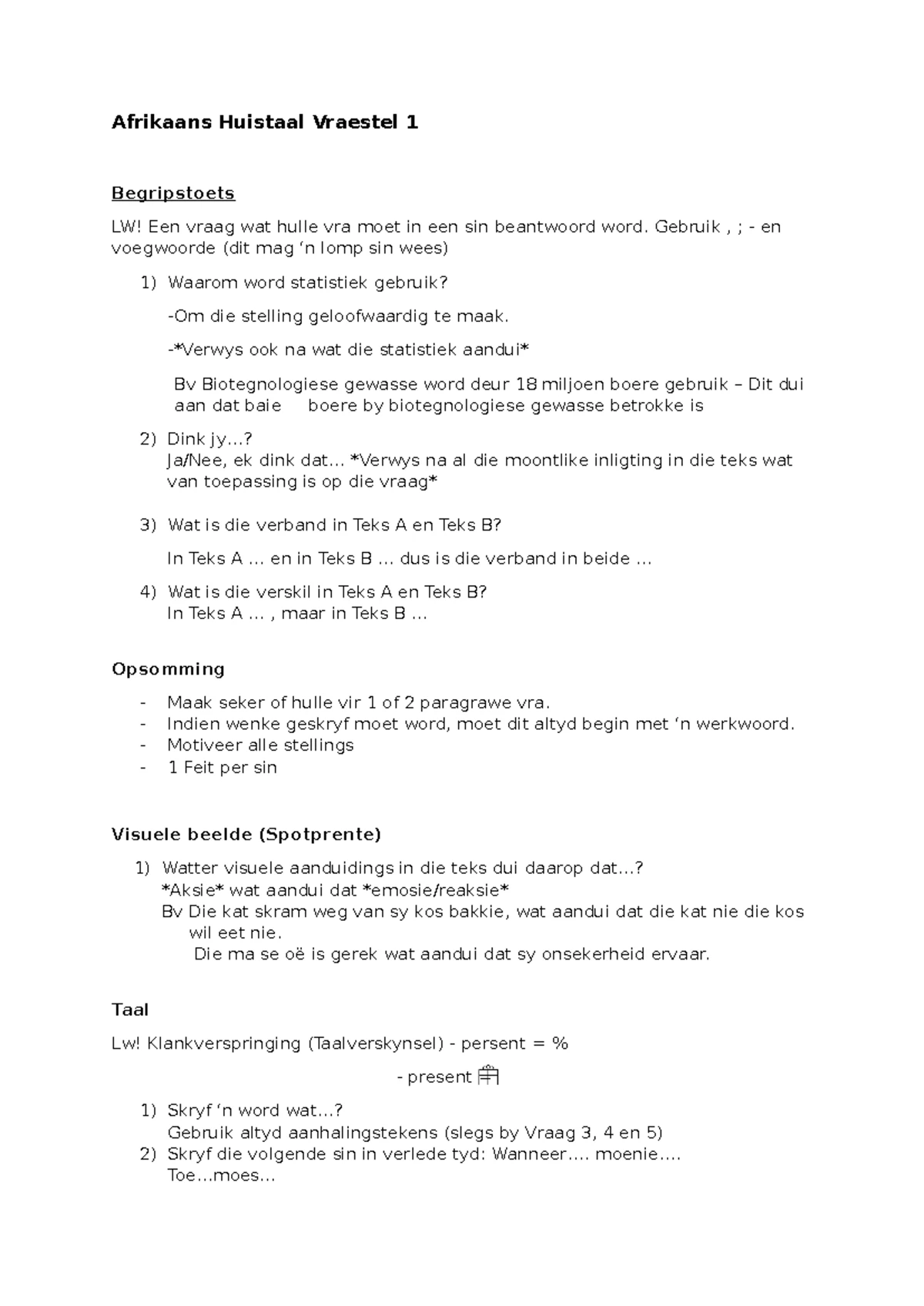 Formele Klagte Brief Sjabloon: Uitsprake en Strukture - Studocu