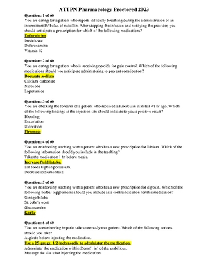 ATI Pharmacology Made Easy 4.0 Part 1 & 2 Review - ATI - Pharmacology ...