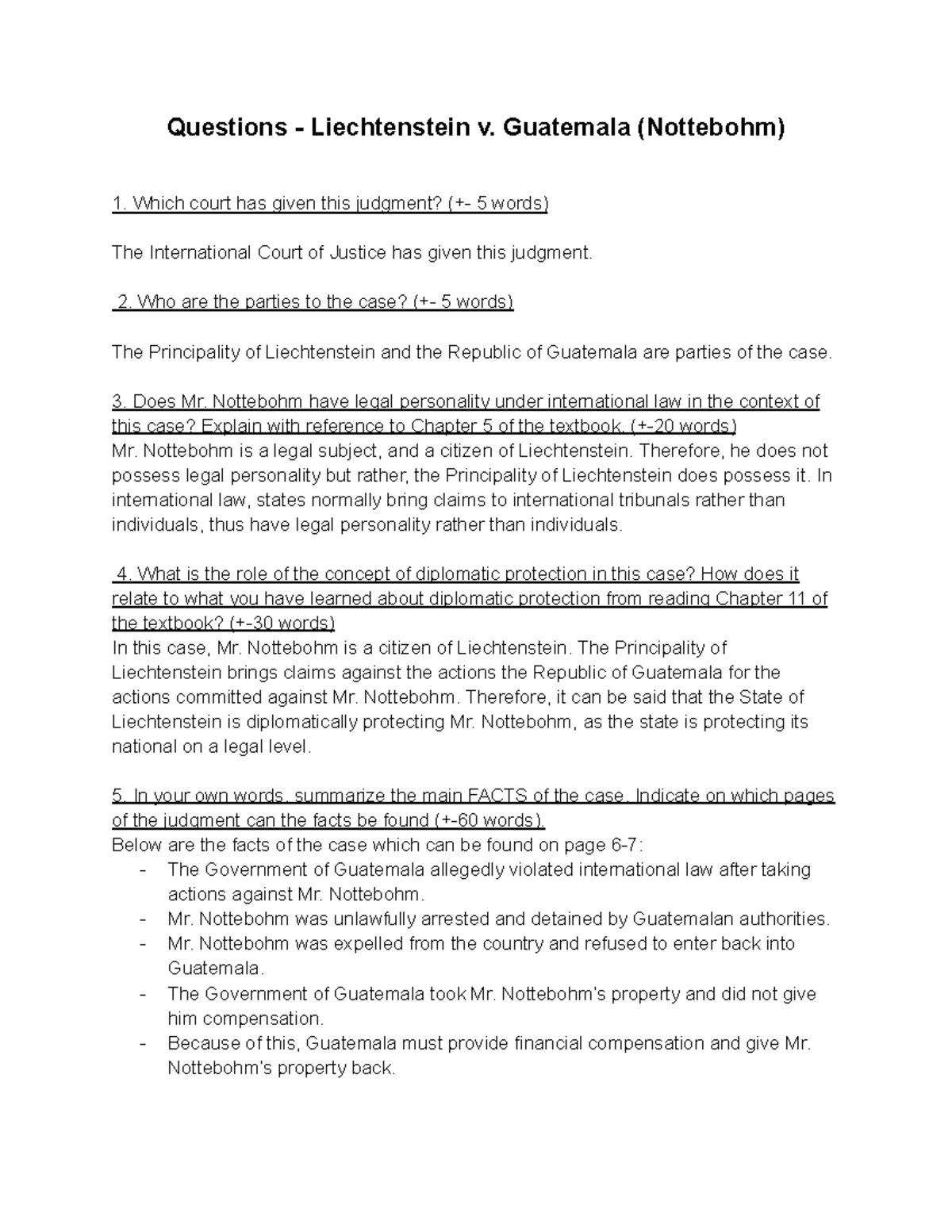 Global Migration Governance ICJ Assignment W1: Nottebohm Case Analysis ...