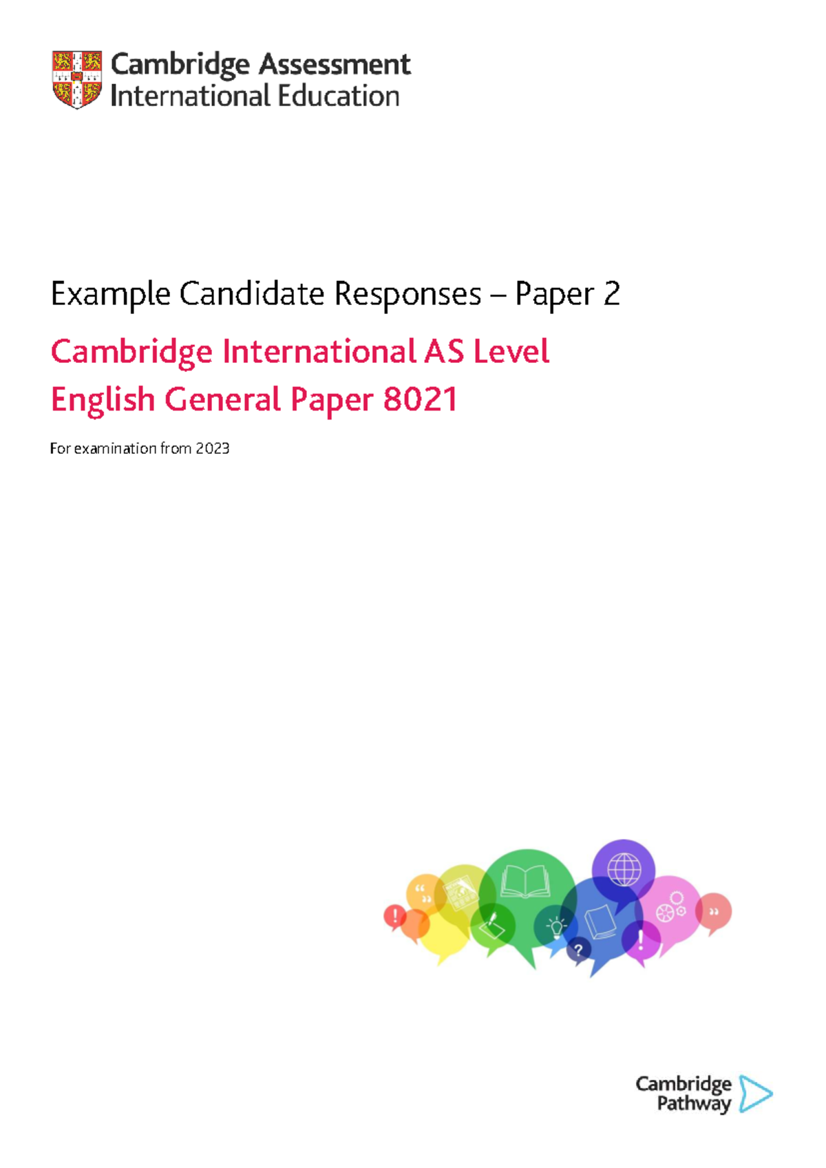 8021 Example Candidate Responses Paper 2: June 2023 Exam Insights - Studocu