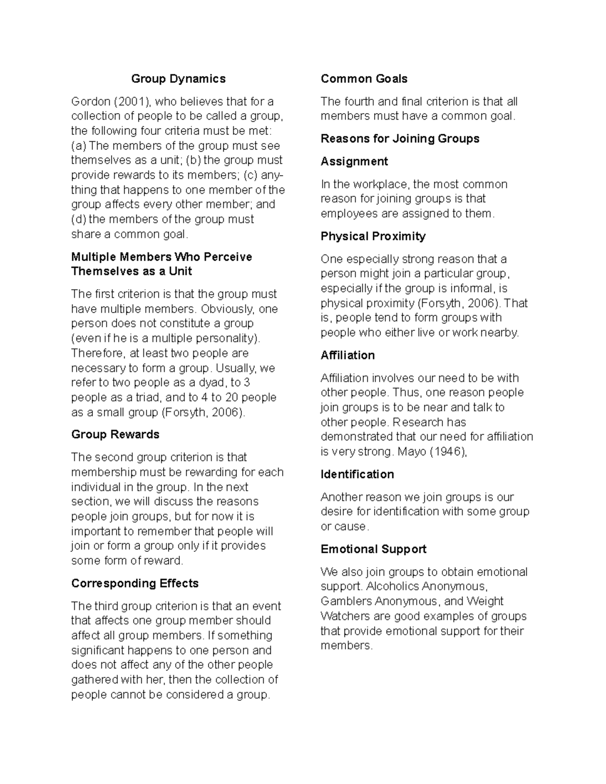 Group Behavior, Team Dynamics, and Conflict Resolution Concepts - Studocu