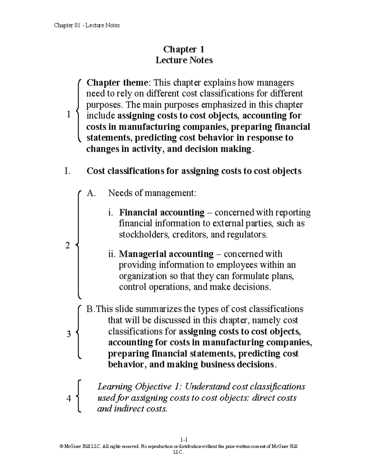 Cost Classifications in Managerial Accounting - Chapter 01 Lecture ...